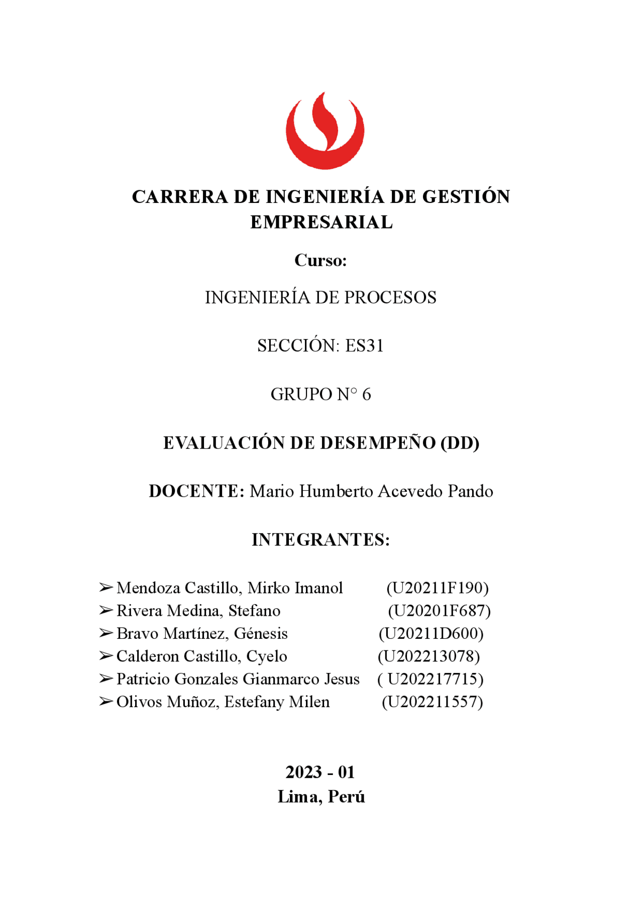 Evaluación De Desempeño Ing De Procesos Exámenes De Ingeniería