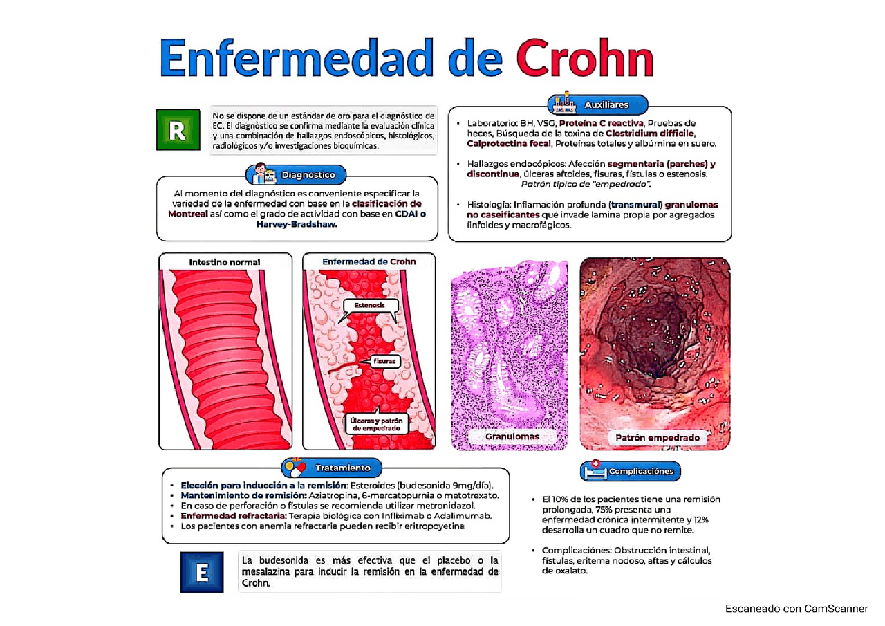 Enfermedad de Crohn. | Esquemas y mapas conceptuales de Medicina | Docsity