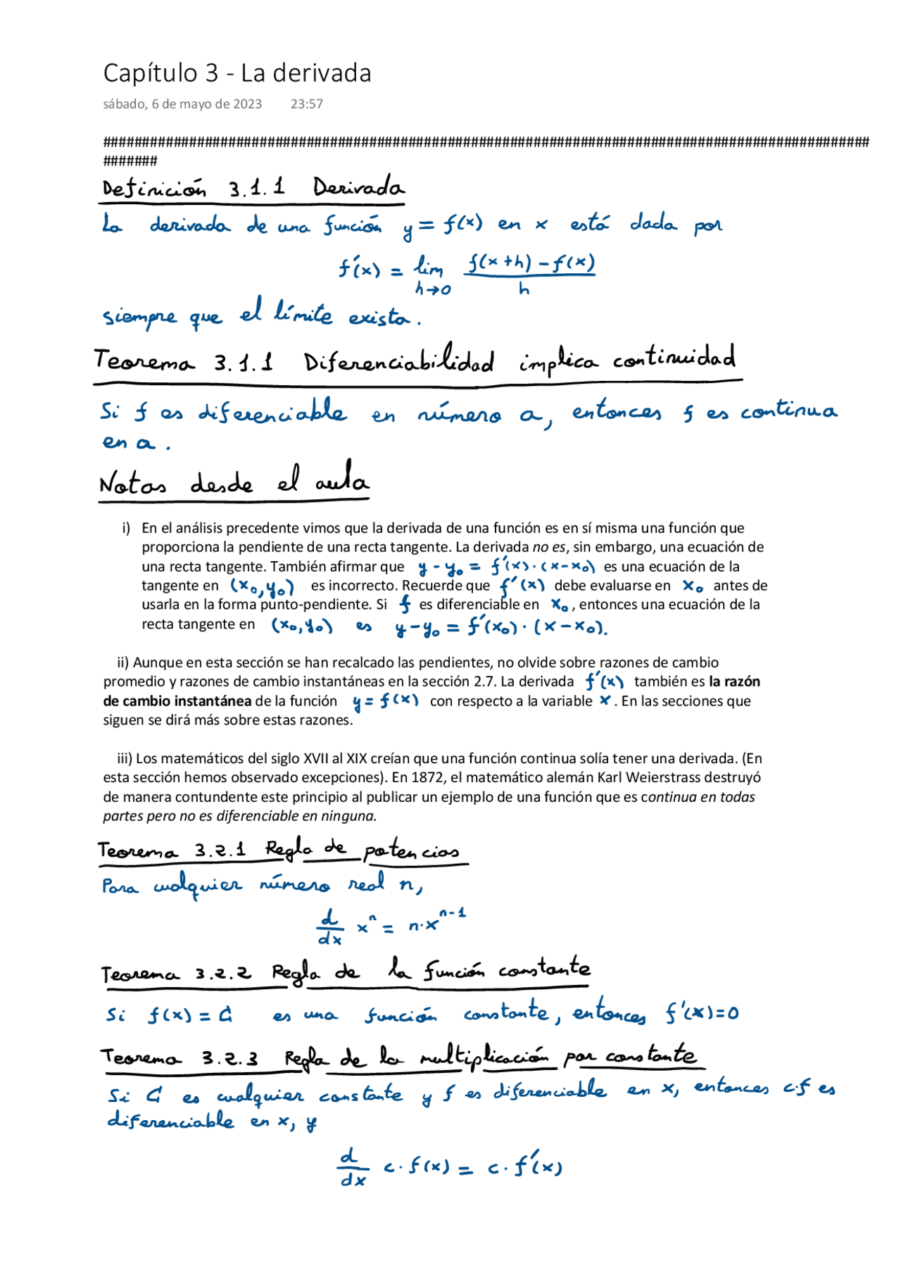 3 La Derivada Cálculo De Una Variable Zill Wright Definiciones Y