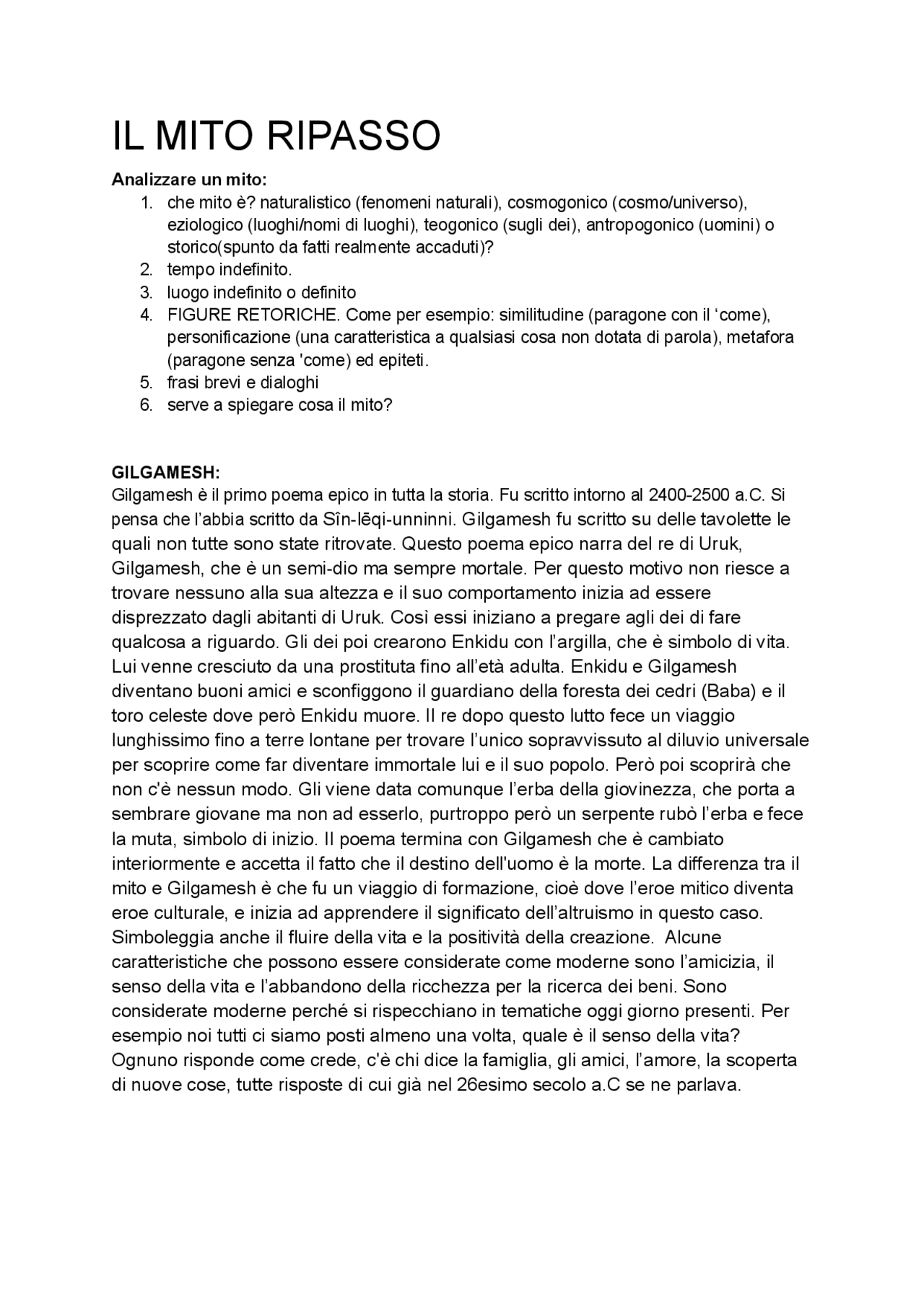 Il Mito Nella Mitologia Greca Appunti Di Matematica Docsity