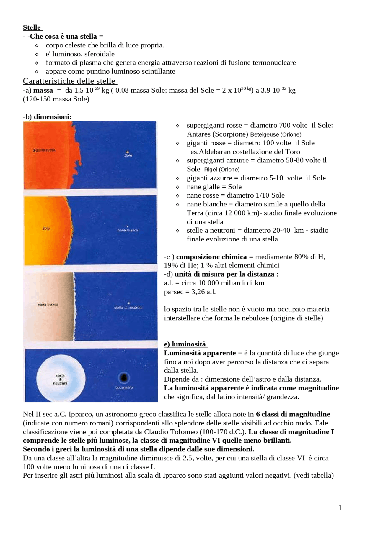 Le stelle e la lunghezza d'onda | Schemi e mappe concettuali di Scienze della Terra | Docsity