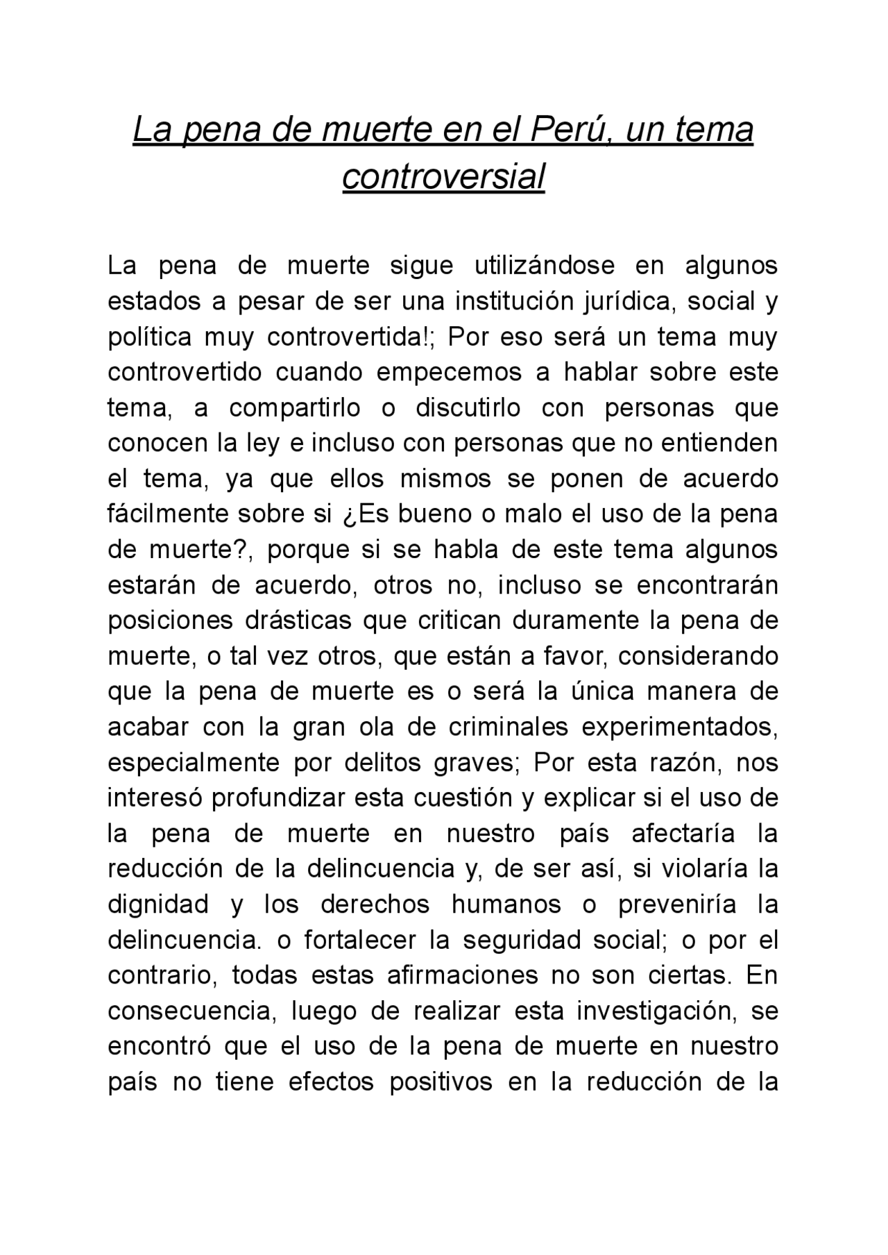 La pena de muerte en el Perú | Resúmenes de Humanidades y Ciencias ...