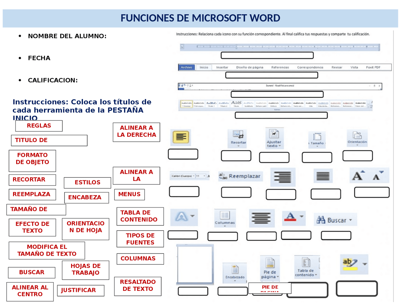 Ejercicio de la interfaz de Word | Ejercicios de Tecnología | Docsity