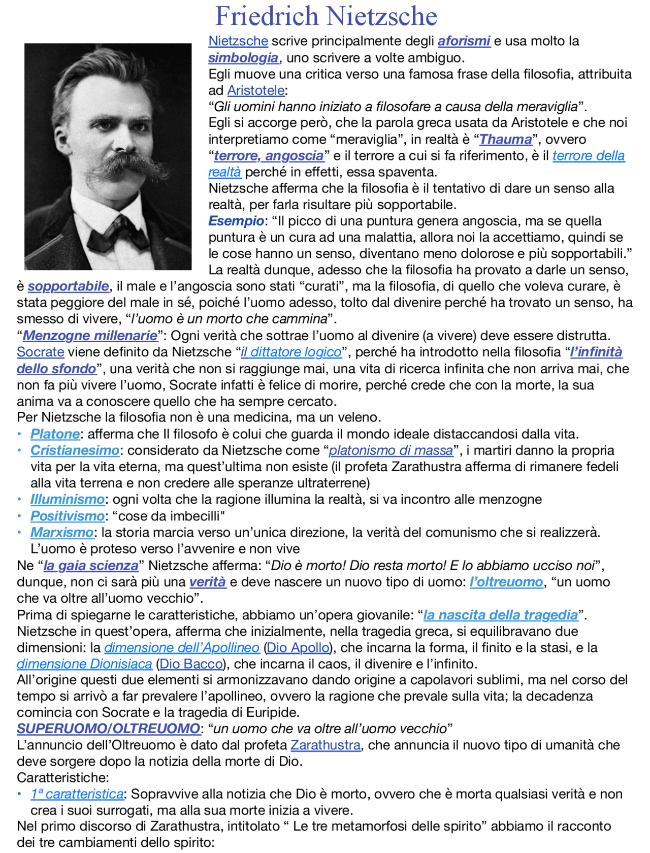 Friedrich Nietzsche Appunti Di Filosofia Docsity