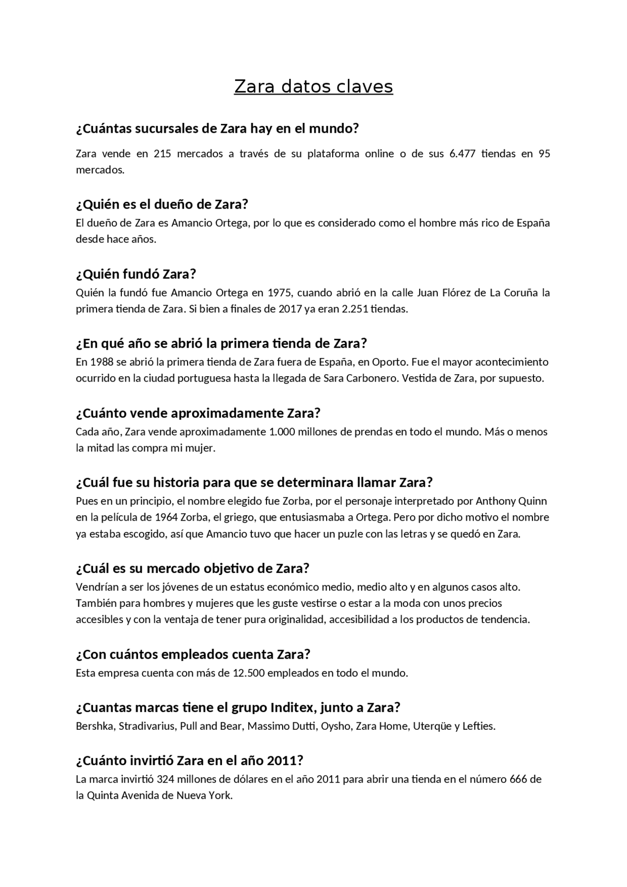 informacion de la historia de zara | Apuntes de Negocios ...
