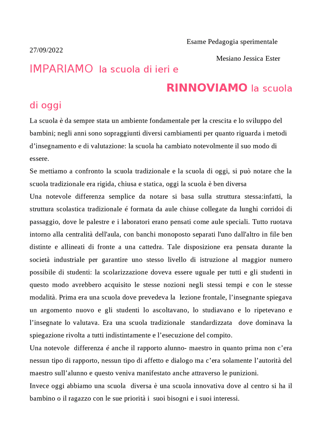 La Scuola Ieri E Oggi Schemi E Mappe Concettuali Di Scienze Umane