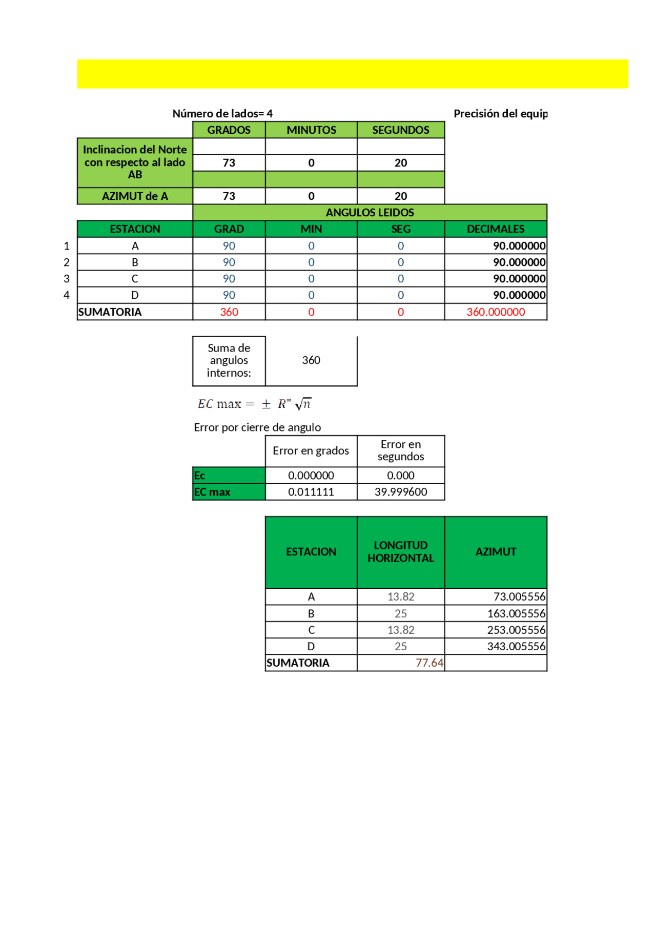 TRABAJO 5- poligonal cerrada y curvas de nivel | Apuntes de Topografía ...