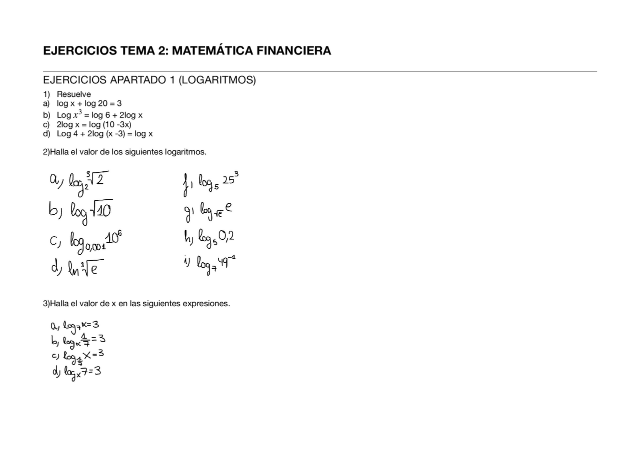 Ejercicios Tema 2 Matemáticas CCSS: Matemática Financiera | Ejercicios de Matemáticas Orientadas ...