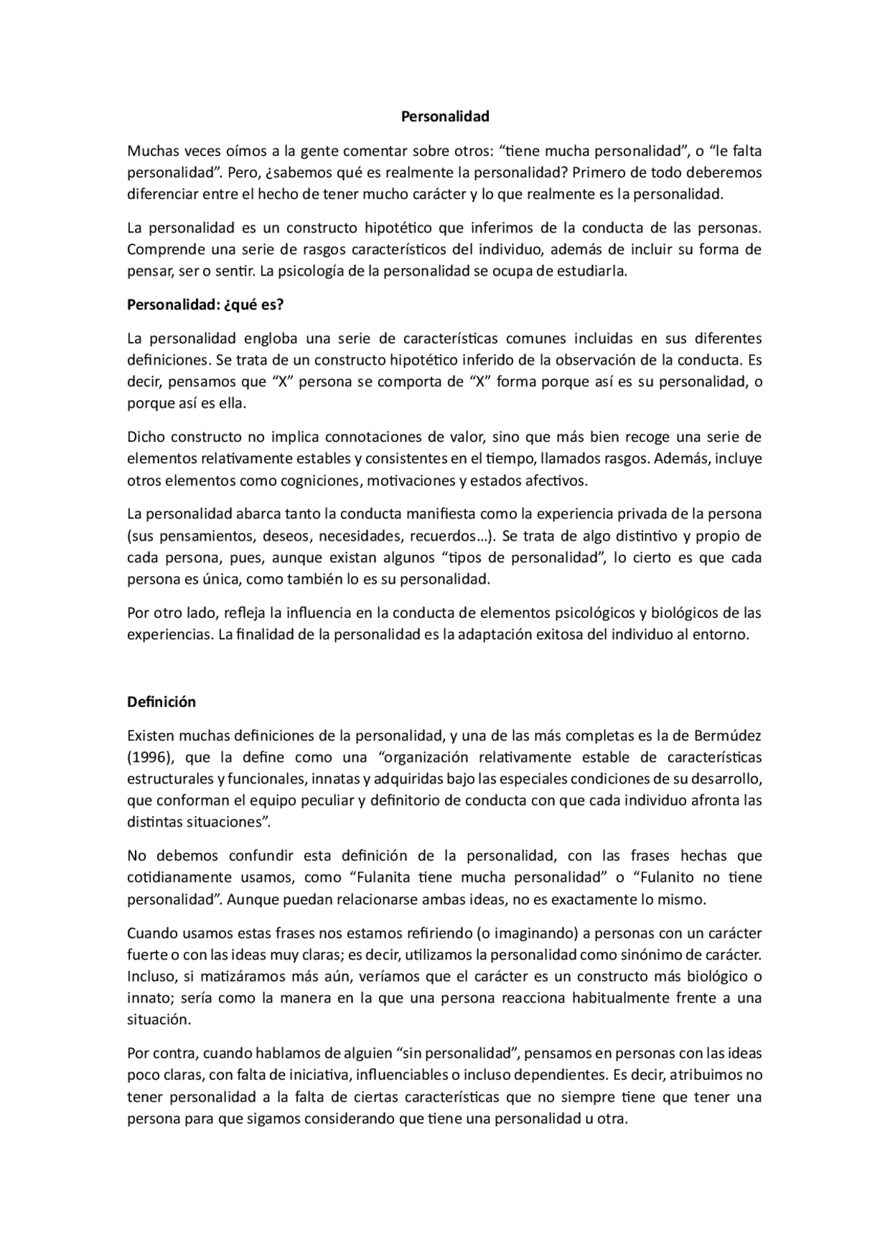 ¿que es la personalidad? definicion y concepto | Resúmenes de Derecho ...