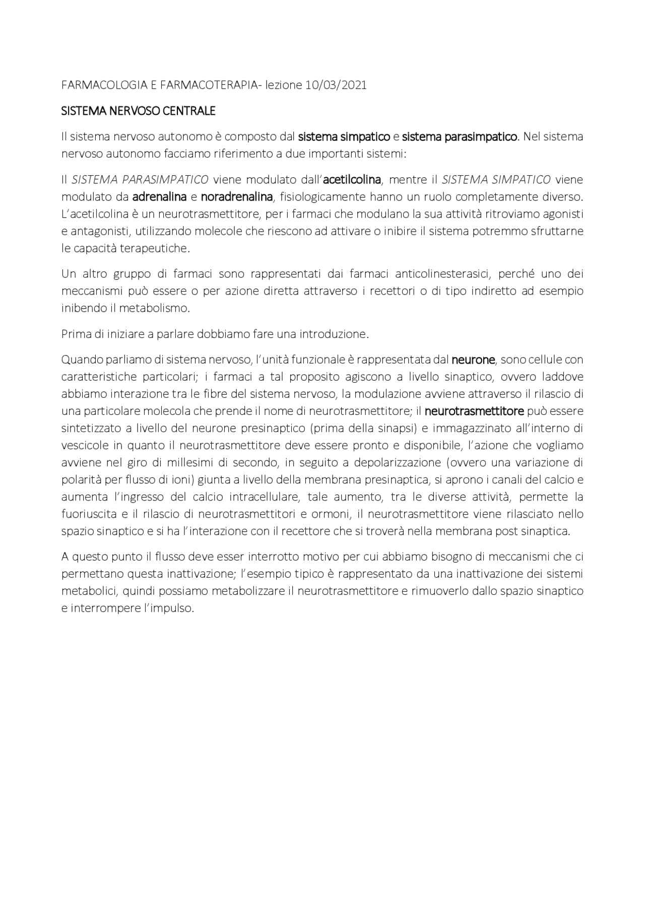 Farmacologia E Farmacoterapia Appunti Di Farmacologia Docsity