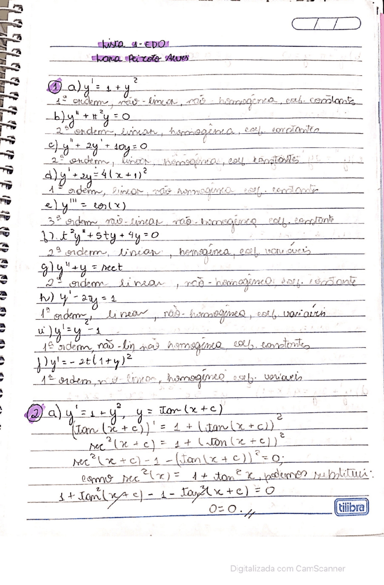 Lista De Cálculo De Edo Resolvida Esercizi Differential Equations