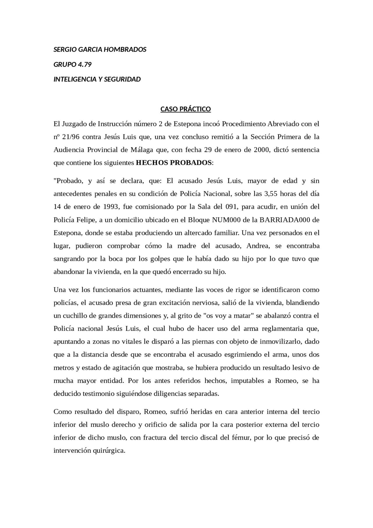 Caso Práctico Derecho Ejercicios De Derecho Docsity