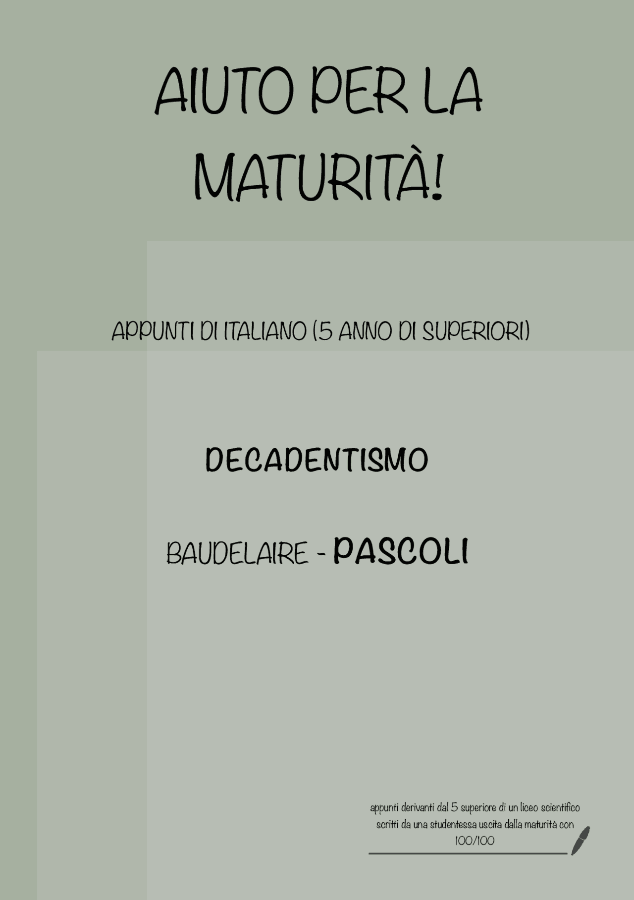 Decadentismo Charles Baudelaire E Giovanni Pascoli Appunti