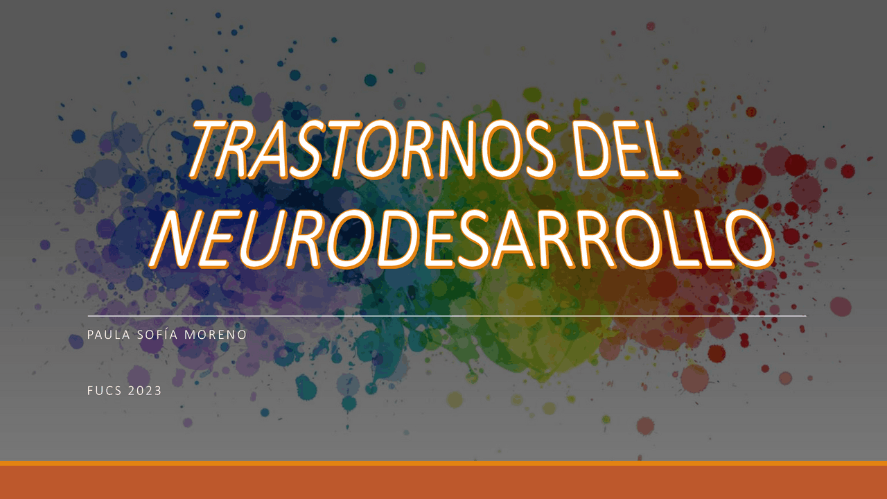 Trastornos Del Neurodesarrollo Diapositivas De Psiquiatría Docsity