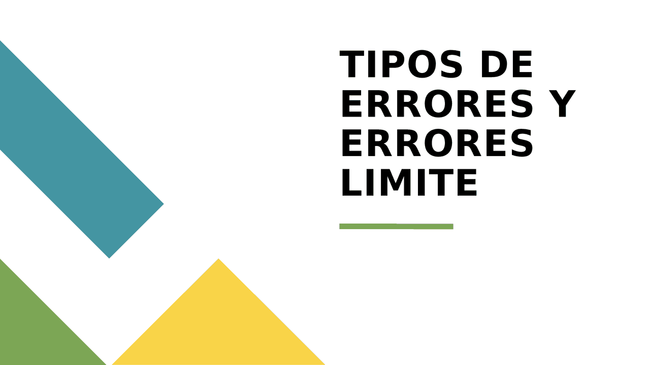 Tipos de errores y error limite | Diapositivas de Metrología | Docsity