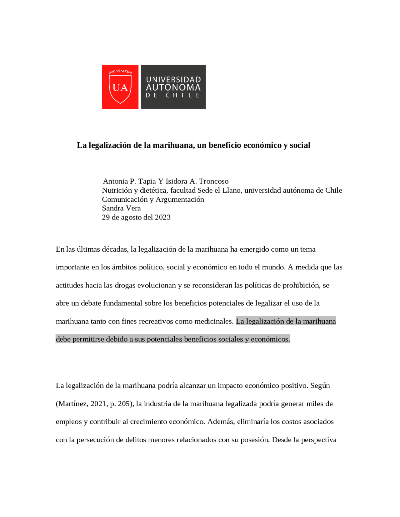 Legalización De La Marihuana Monografías Ensayos De Comunicación Y