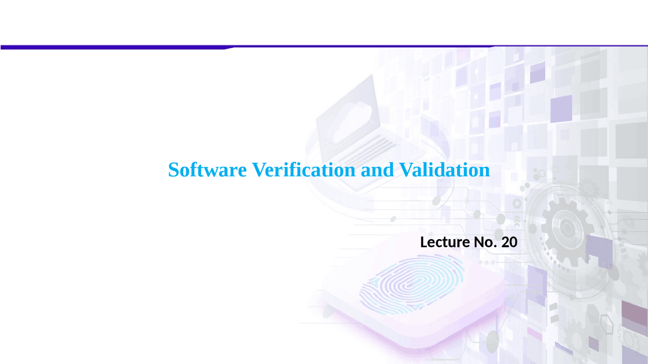cs608-Software Verification and Validation | Schemes and Mind Maps Software Engineering | Docsity