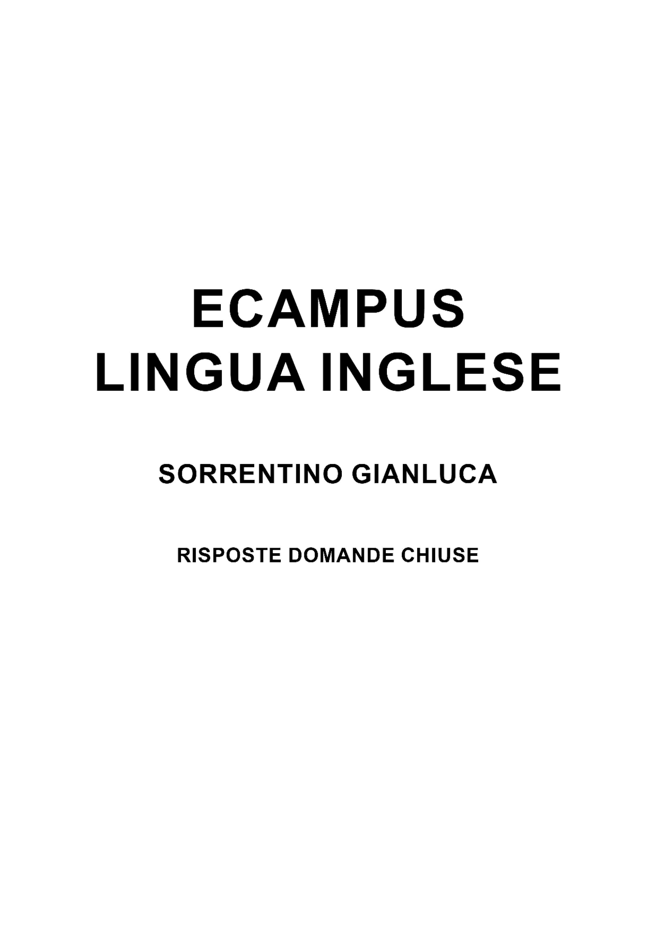 Paniere Domande Multiple In Ordine A Z 2023 Lingua Inglese Ecampus