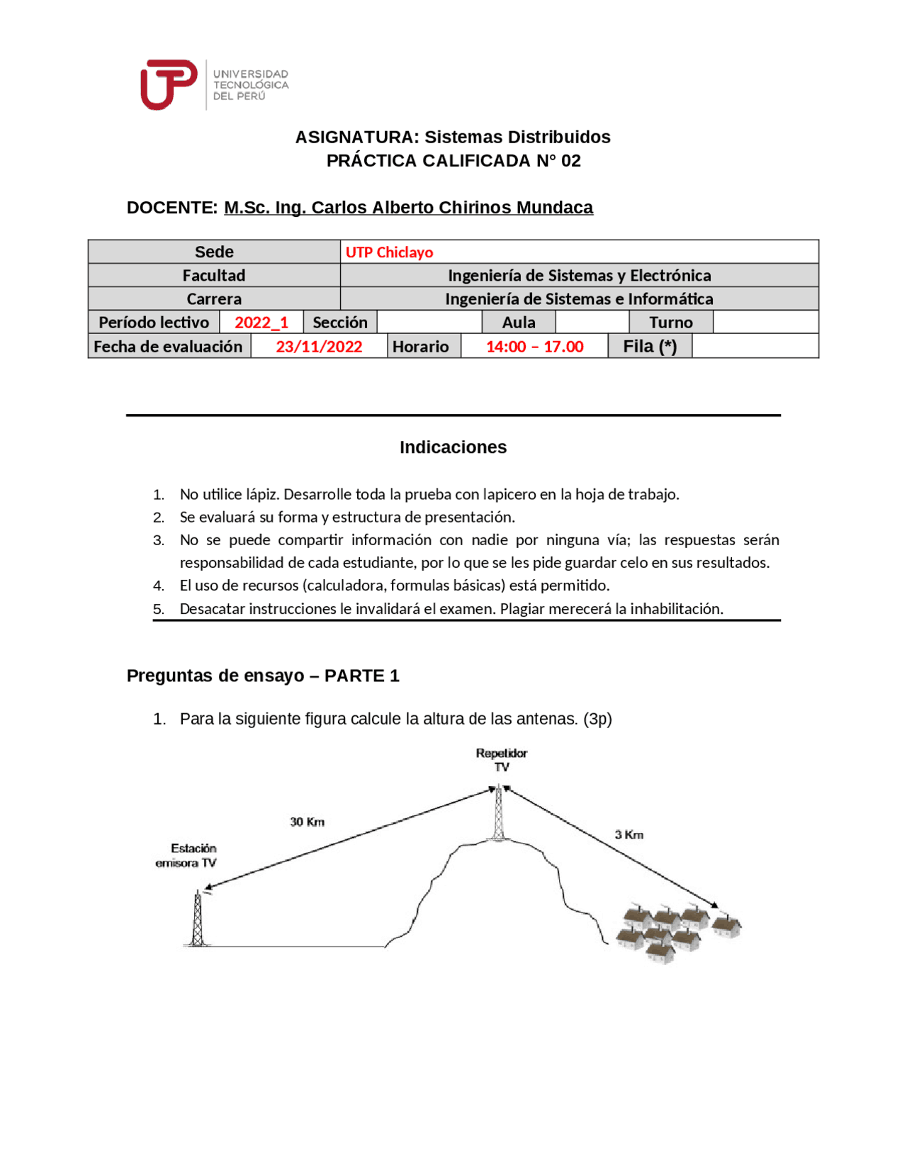 Practica Calificada 3 De Sistemas Distribuidos Exámenes De Ingeniería