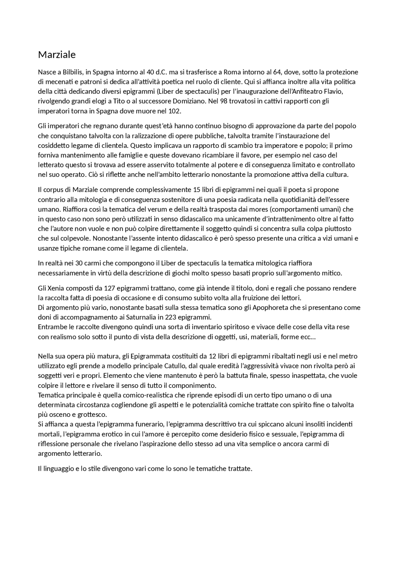 Confronto tra la satira di Marziale e quella di Giovenale | Dispense di Latino | Docsity