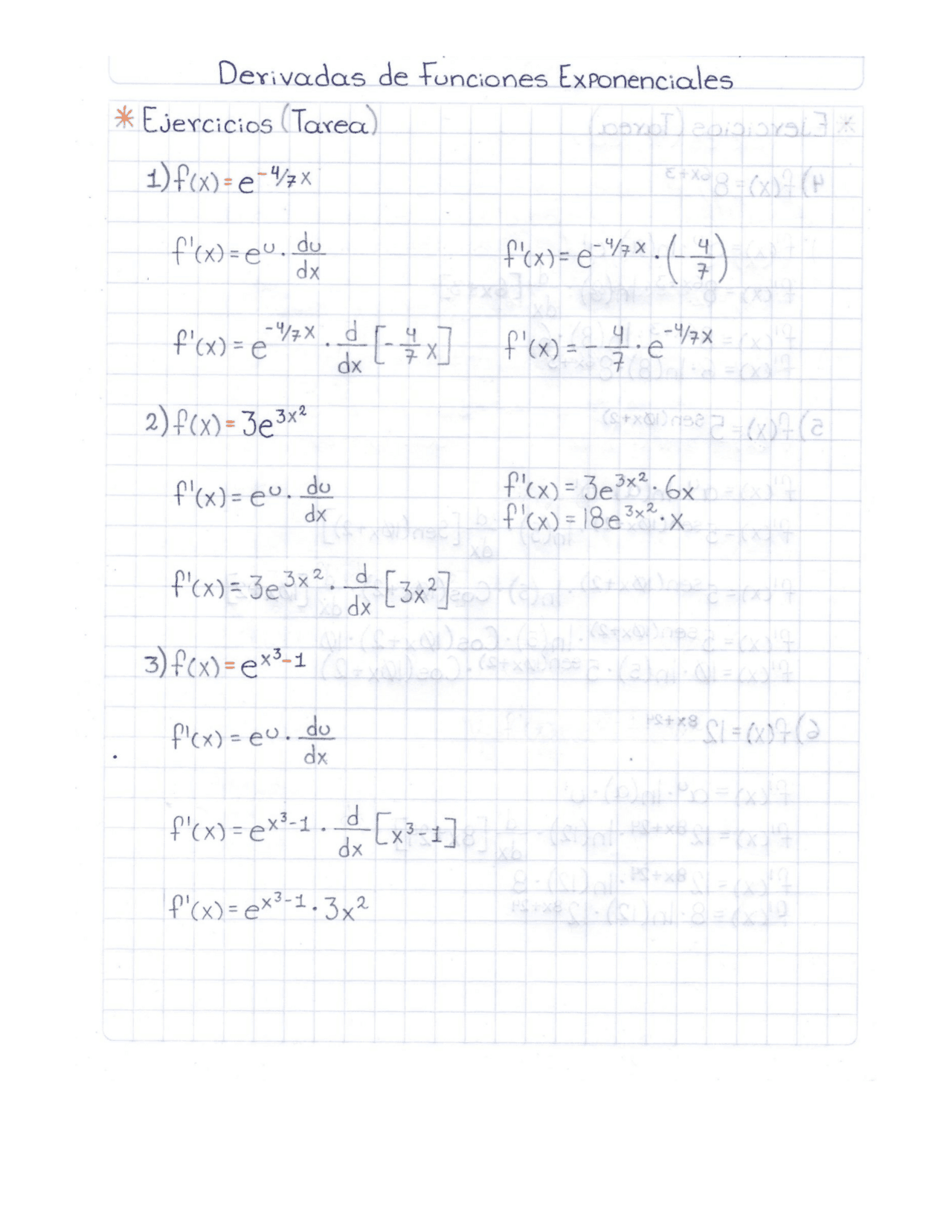 Derivadas de Funciones Exponenciales - Ejercicios Resueltos | Ejercicios de Cálculo | Docsity