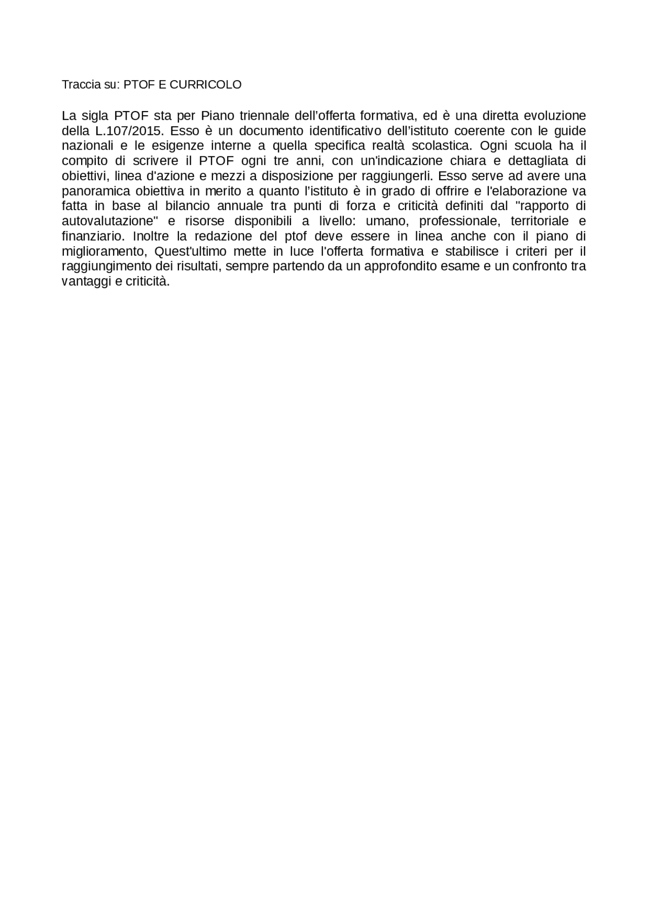 Appunti Sul Curriculo E Sul Ptof Schemi E Mappe Concettuali Di
