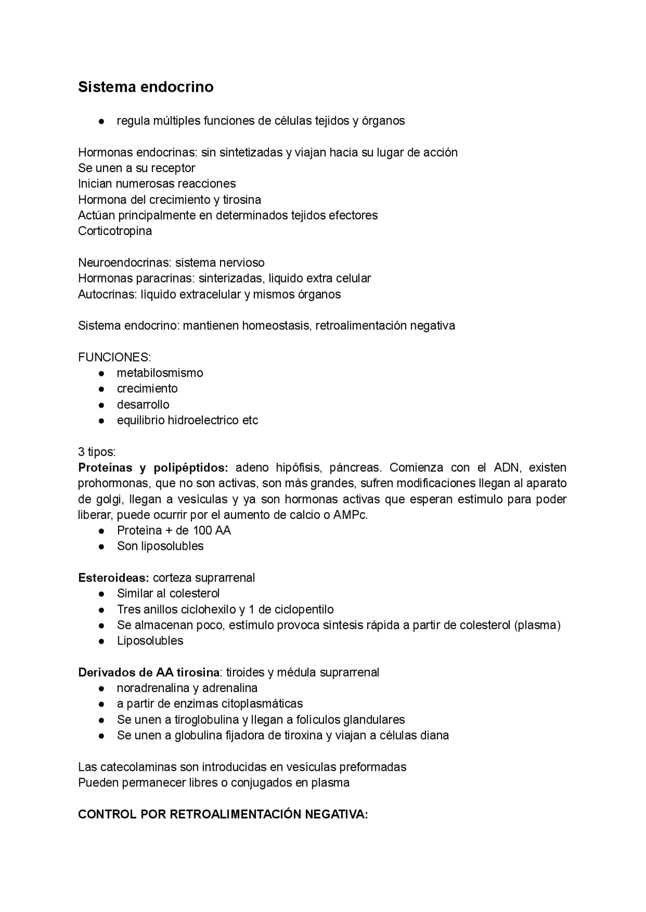 Resumen Sistema Endocrino Apuntes De Fisiología Docsity