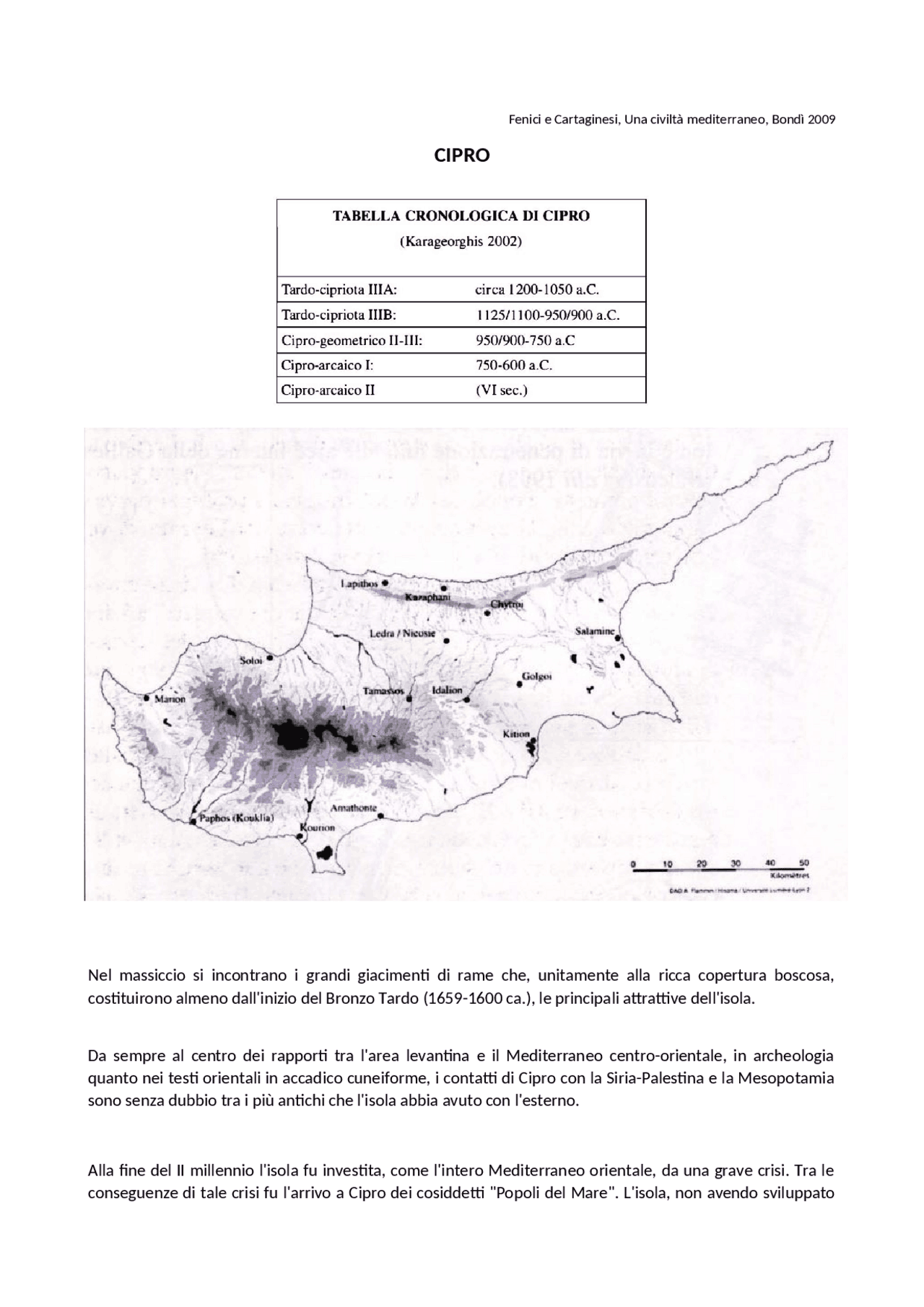 Archeologia fenicio punica : Cipro | Appunti di Archeologia | Docsity
