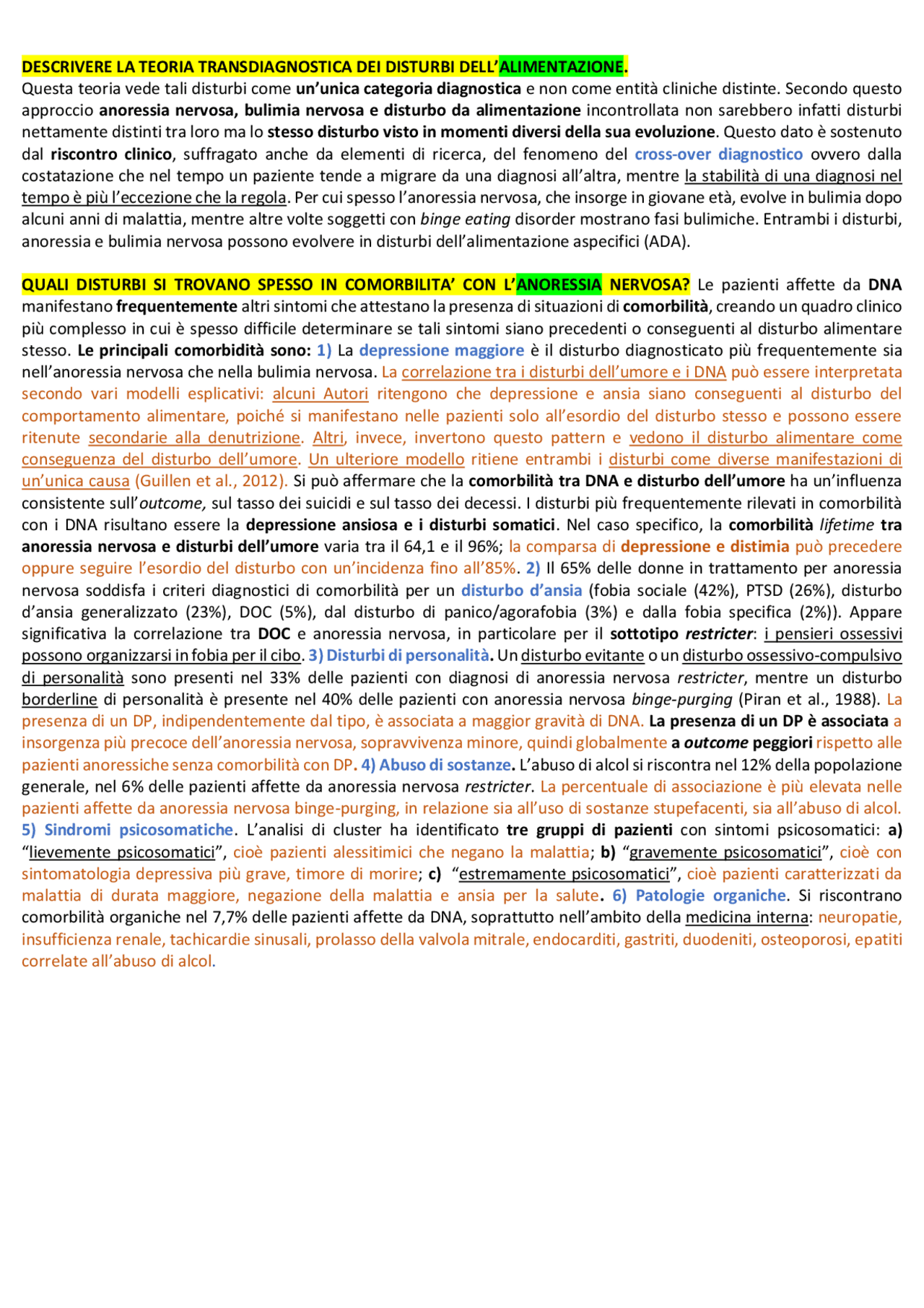 Psichiatria Prove Desame Prove Desame Di Psichiatria Docsity