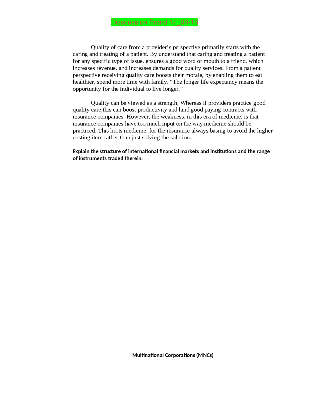 Disscussion Board 12_06-16 Disscussion Board 12_06-16 | Exams Nursing ...