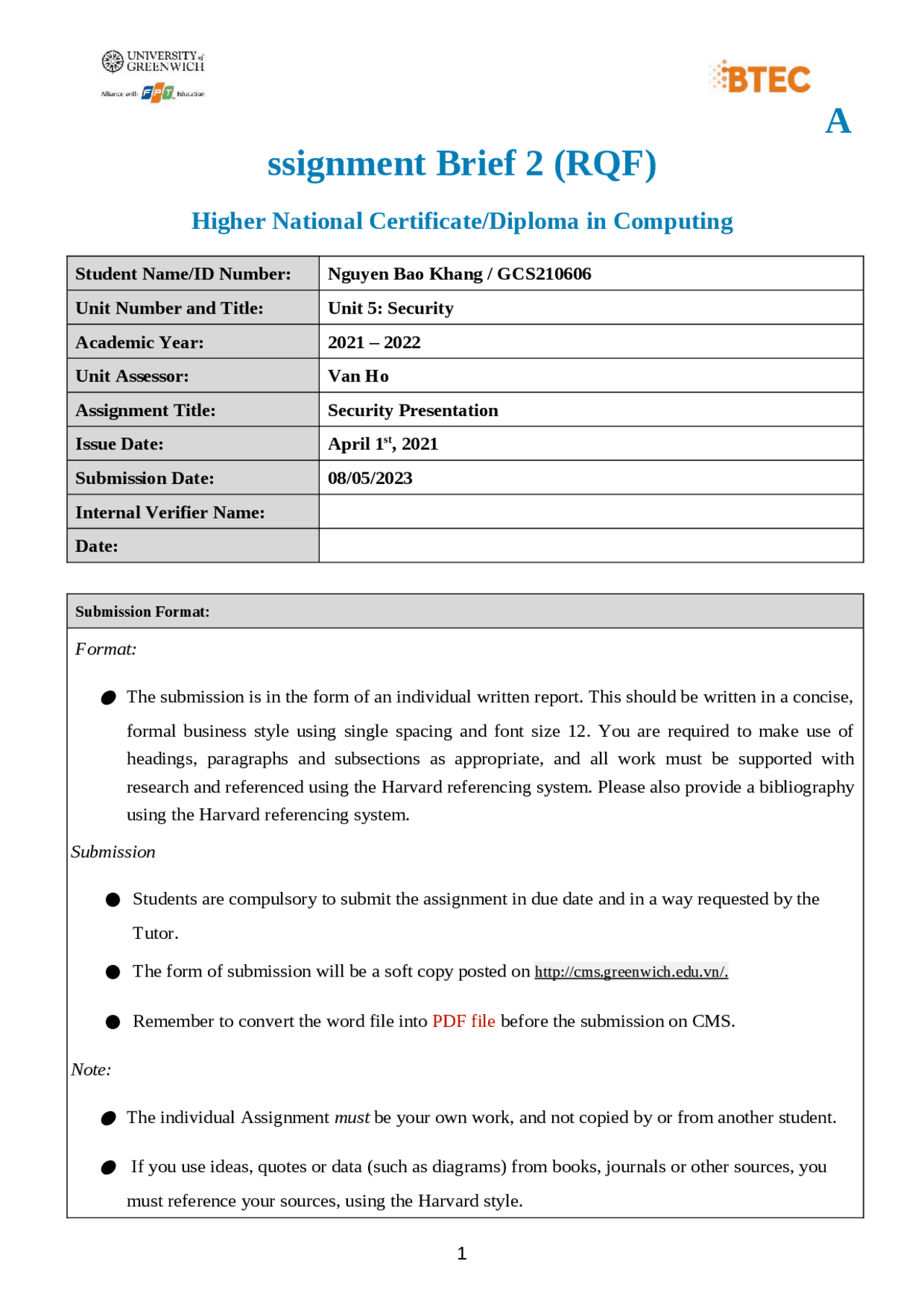 1623 System Security Assignment 2 Brief Summaries Information