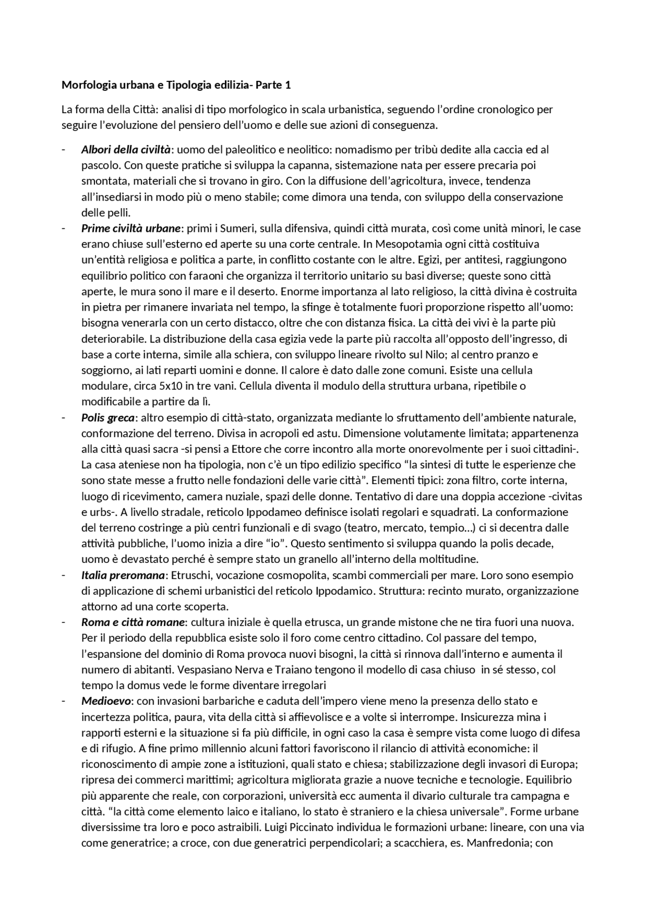 Morfologia urbana e tipologia edilizia- riassunto schematico del libro ...