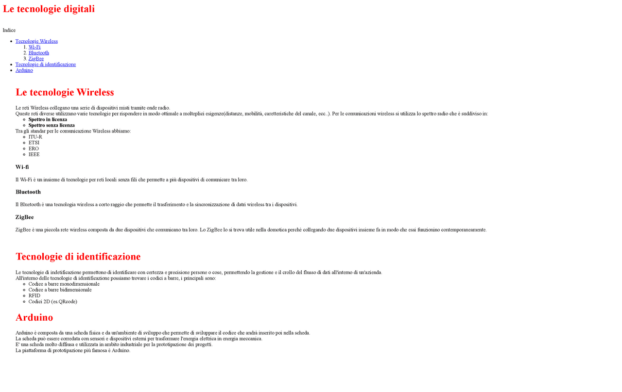 Elaborato Modulo 1 Html Prove Desame Di Fondamenti Di Informatica