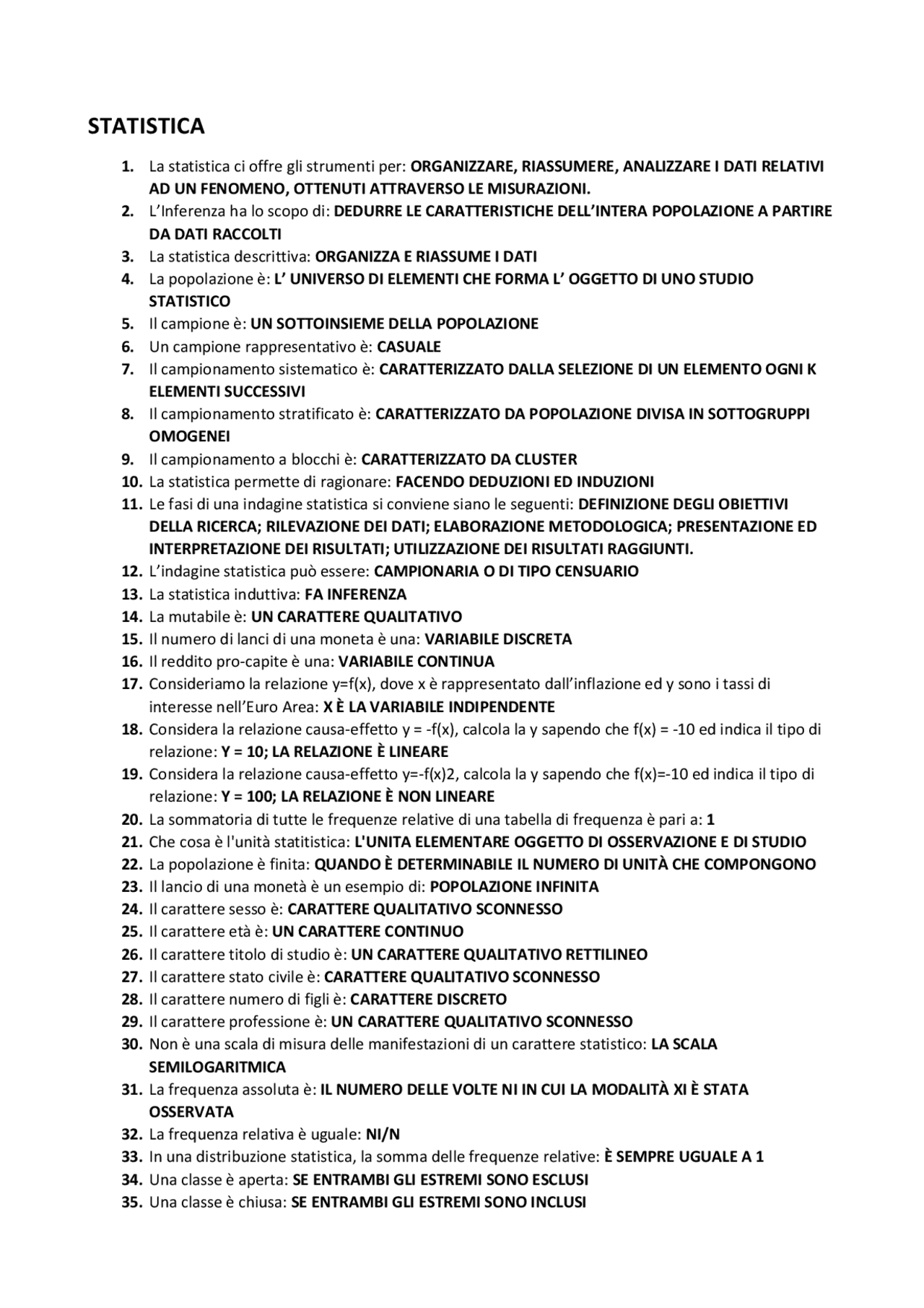 Statistica Paniere Completo Di Risposte Corretto Panieri Di