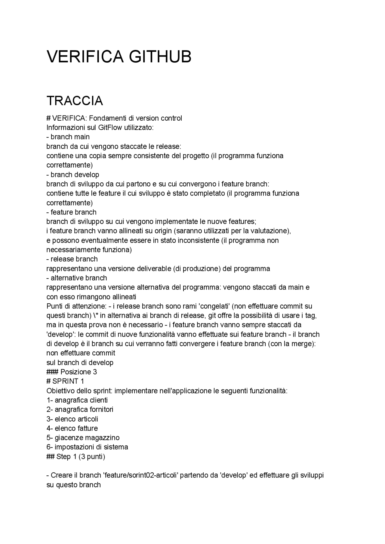 Verifica github di gruppo svolta (VERSION CONTROL) | Prove d'esame di Fondamenti di informatica ...