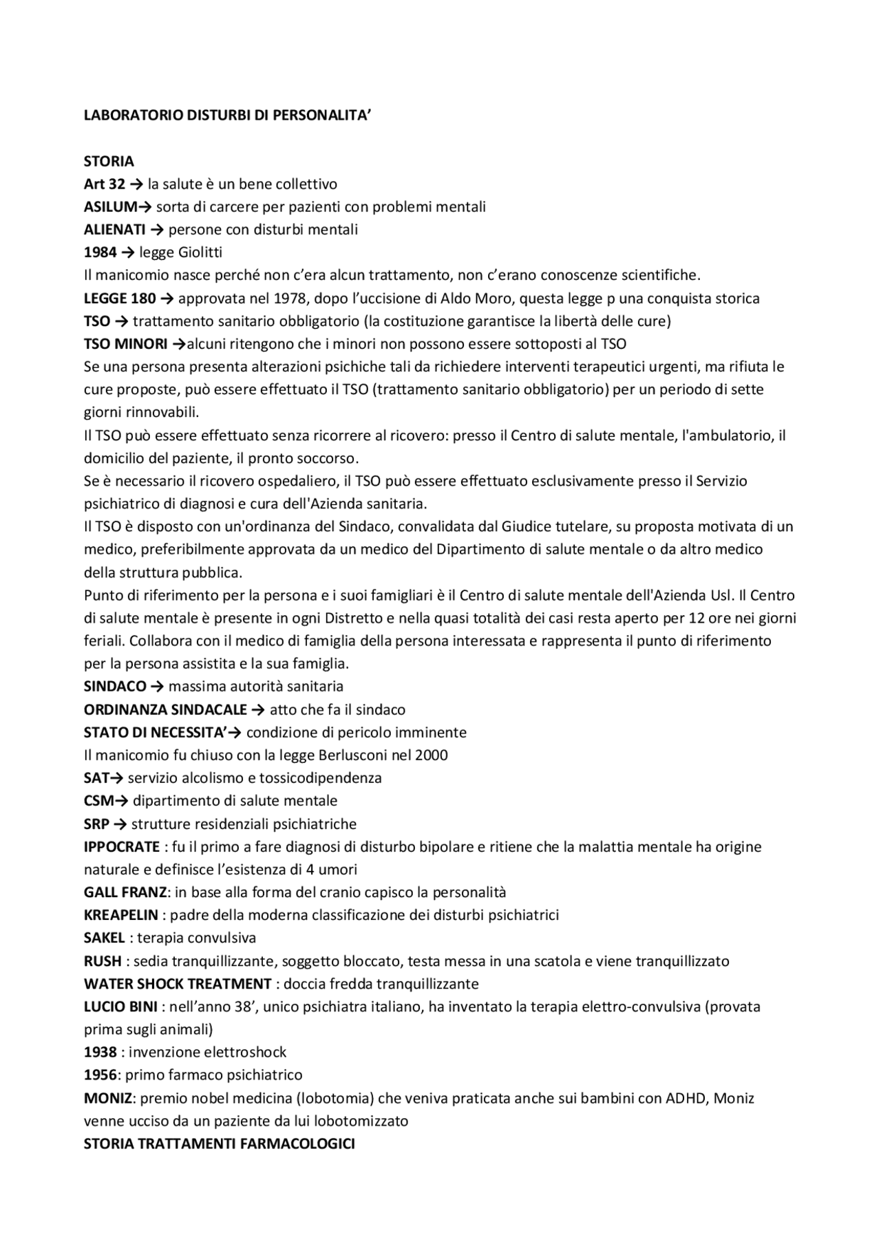 Disturbi Di Personalità Schemi E Mappe Concettuali Di Diritto Docsity
