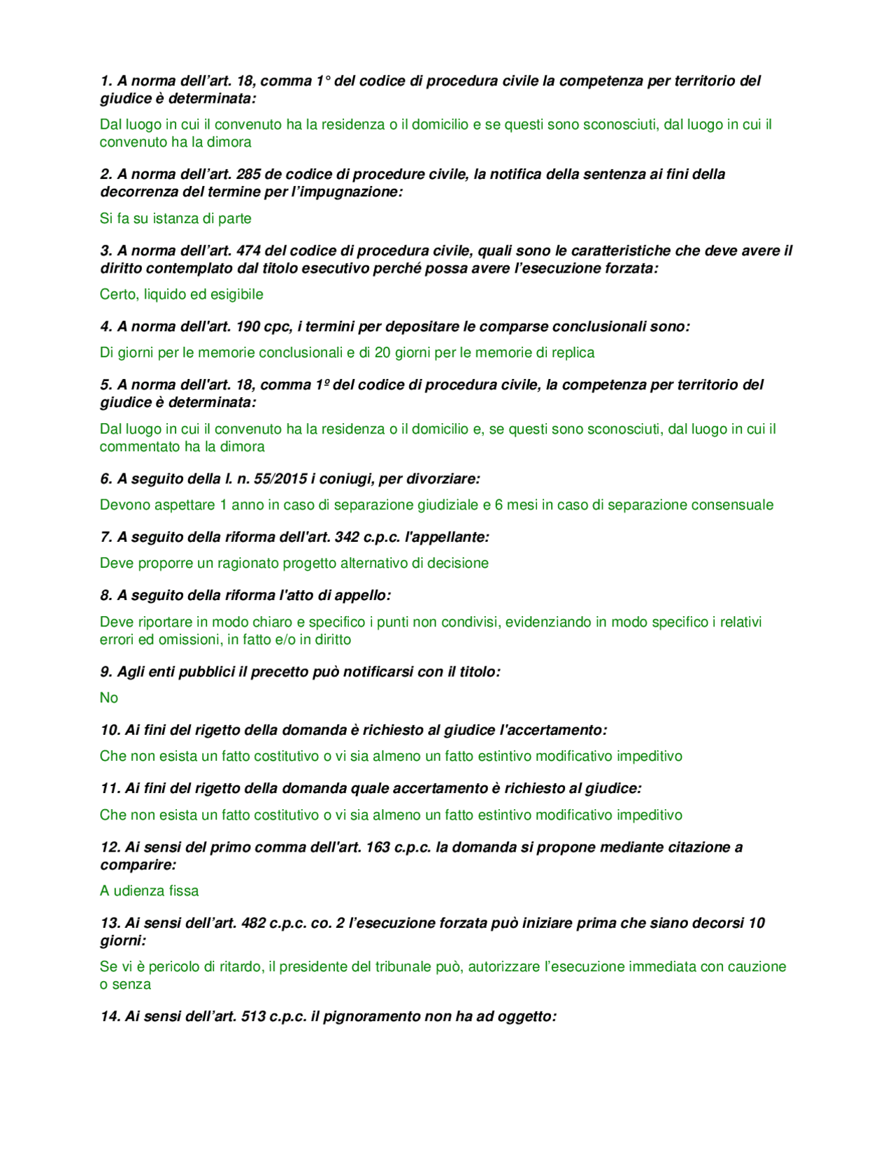 Paniere Diritto Processuale Civile L14 Scienze Giuridiche Mercatorum