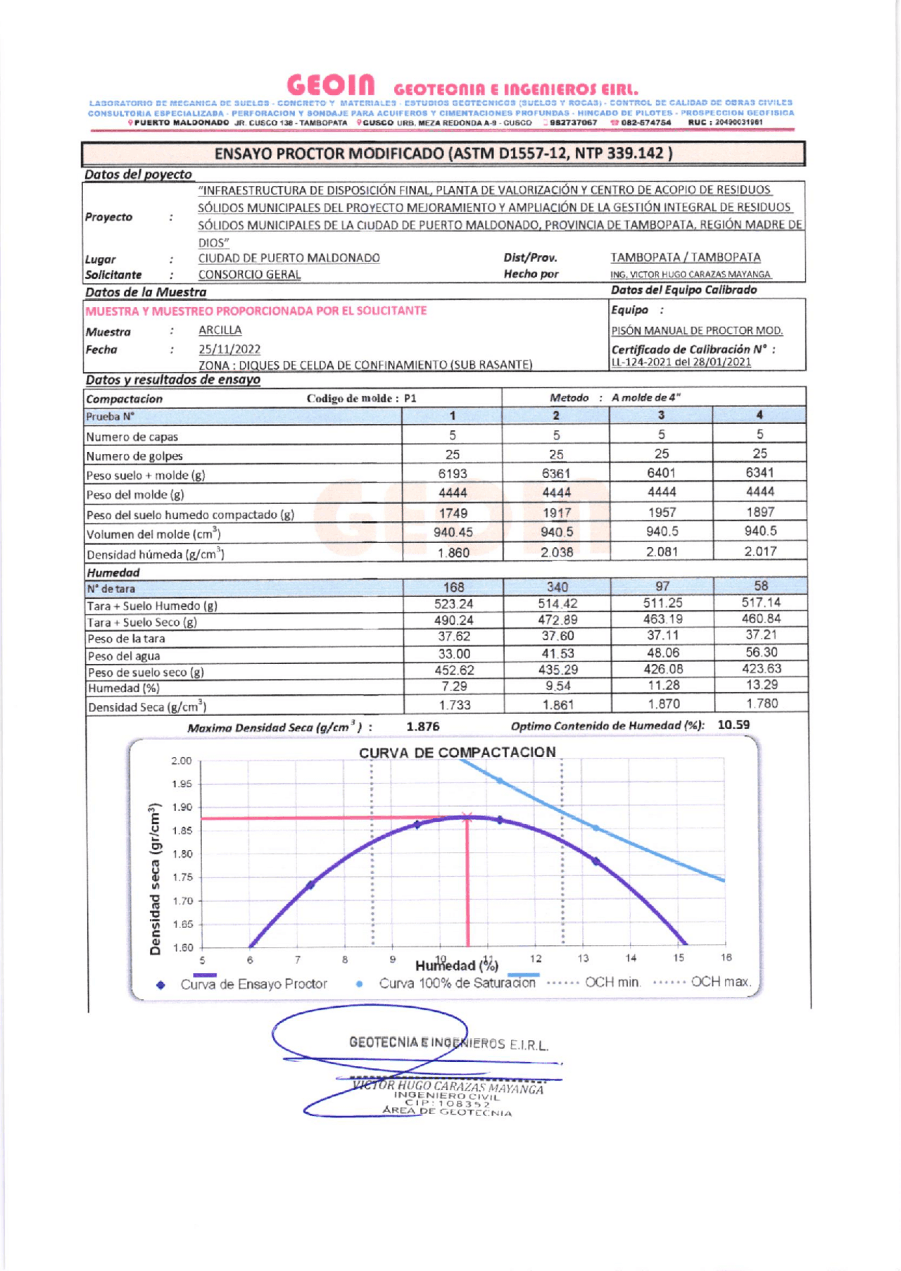 Estudio de proctor modificado de un ensayo de suelos | Apuntes de ...