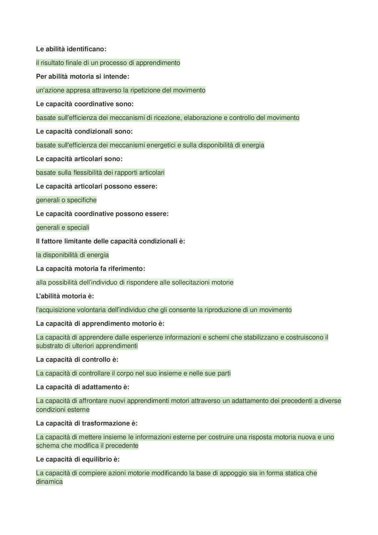 Risposte Esame Teorie E Metodologie Dellallenamento 202324 Prove D