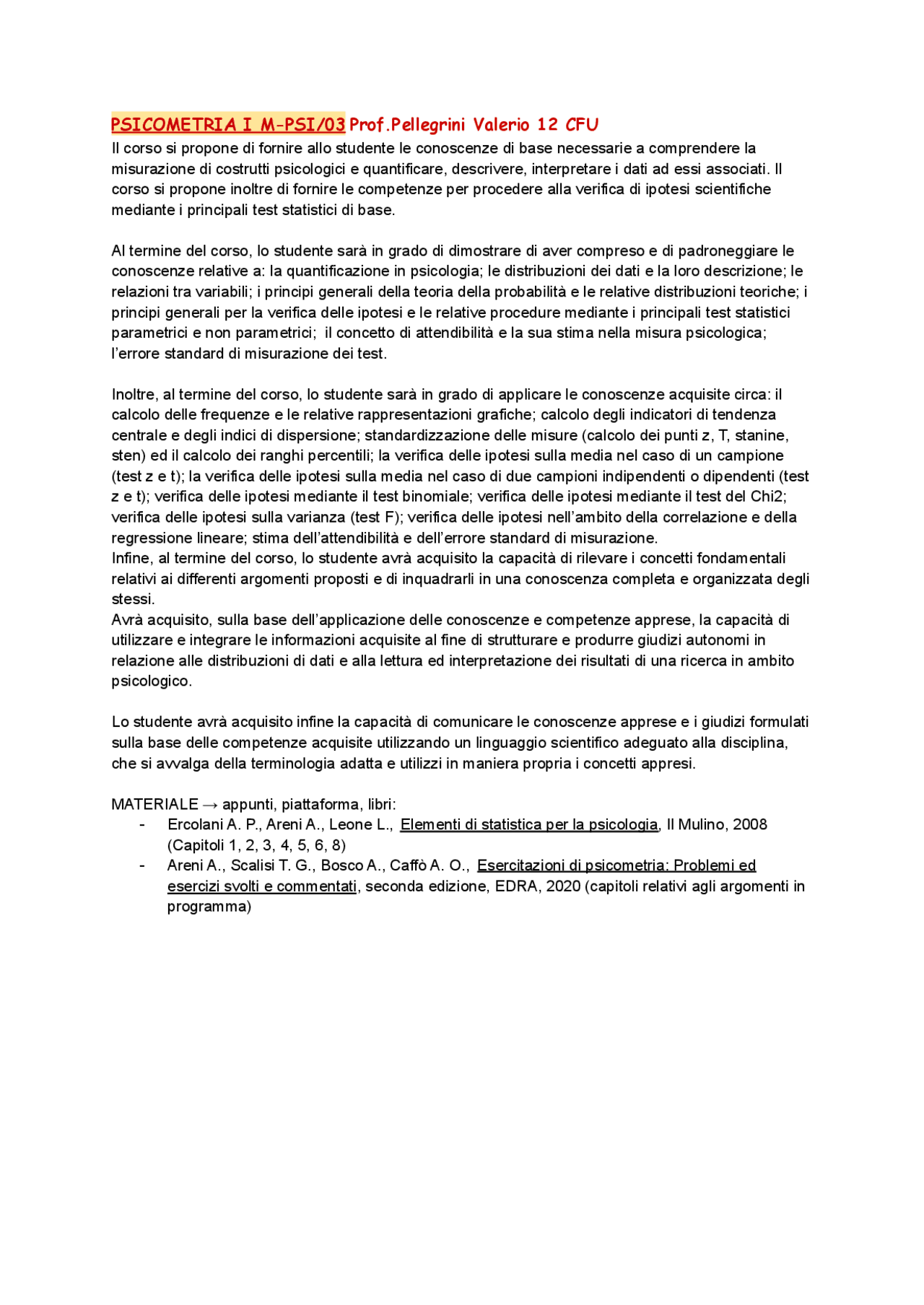 Psicometria Riassunto Dettagliato E Approfondito Con Immagini Schemi