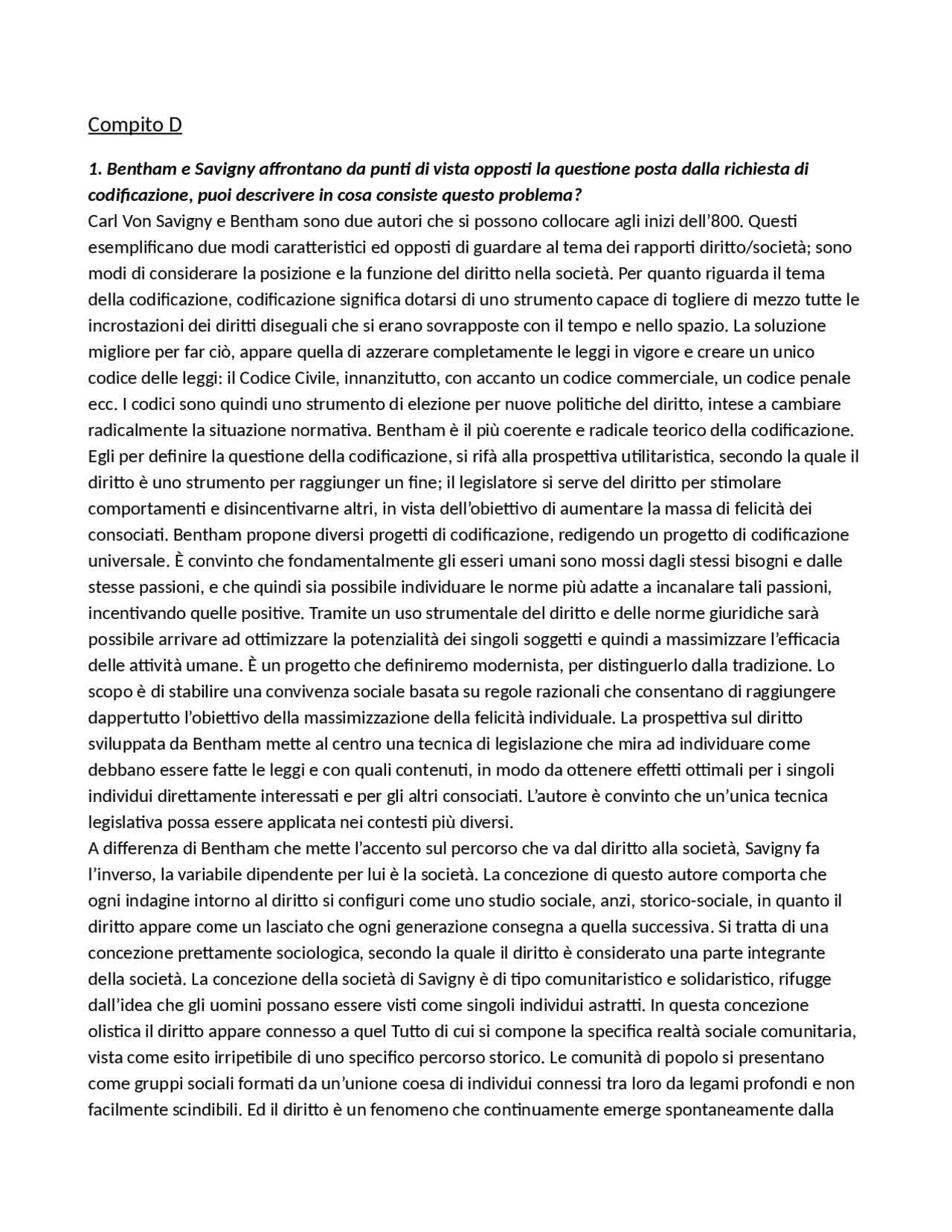 Domande E Risposte Compito Cd Prove Desame Di Sociologia Del