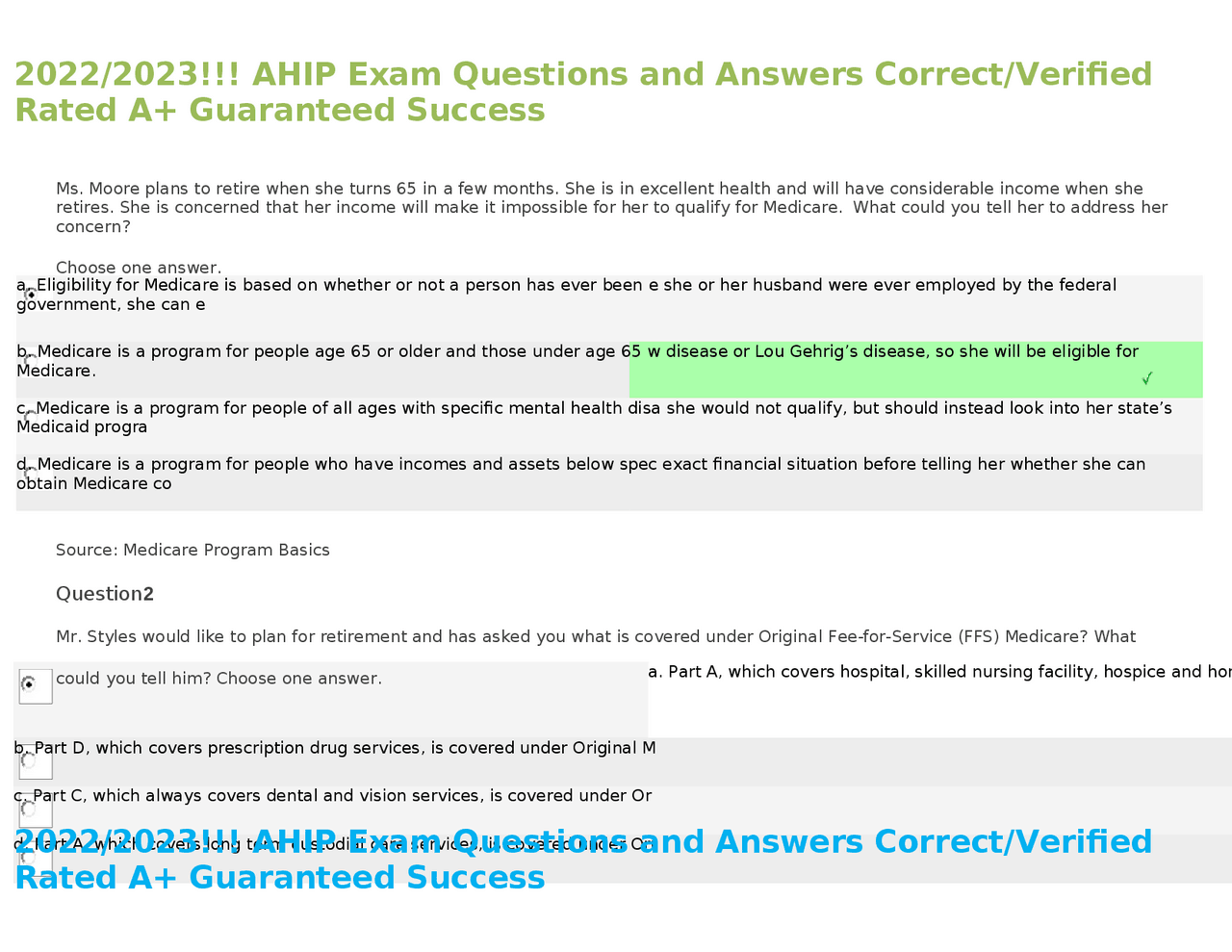 20222023 Ahip Exam Questions And Answers Correctverified Rated A