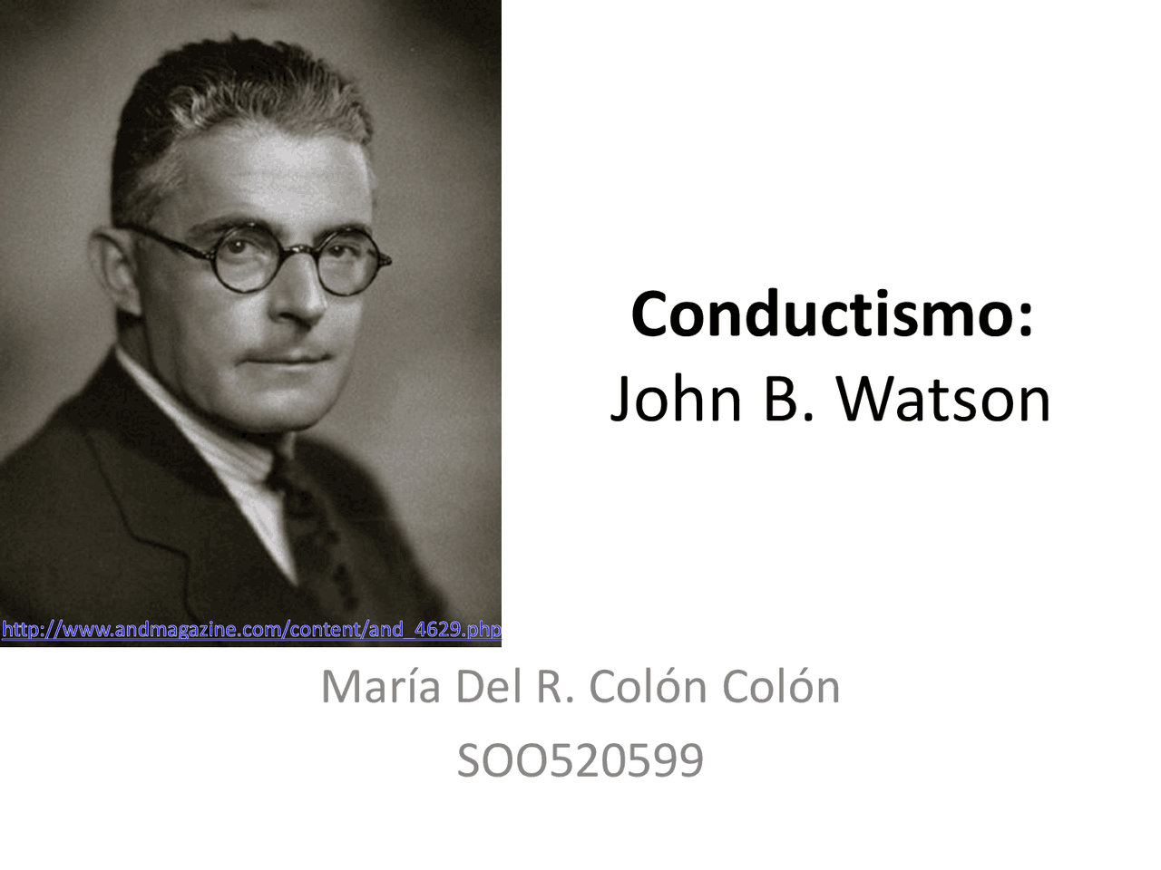 Teorías y aportes de Watson | Diapositivas de Psicología | Docsity