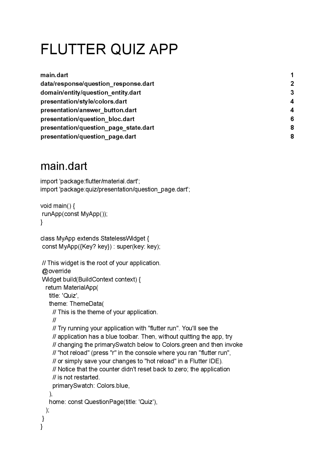 Flutter - teoria per creare un app con un quiz multiplo | Esercizi di ...