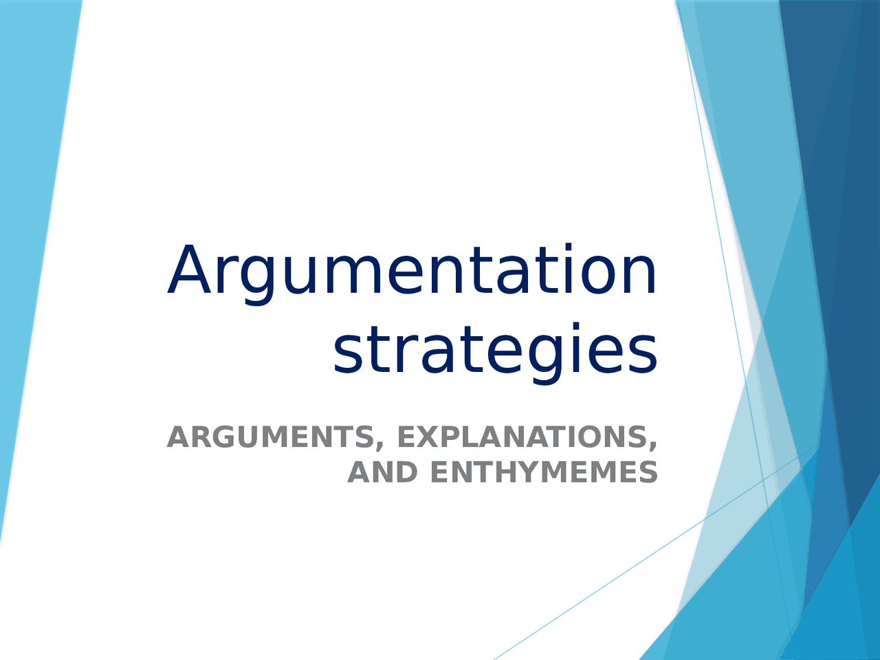 Fourth Class Of Estratégias Argumentativas Slides Comunicação Docsity