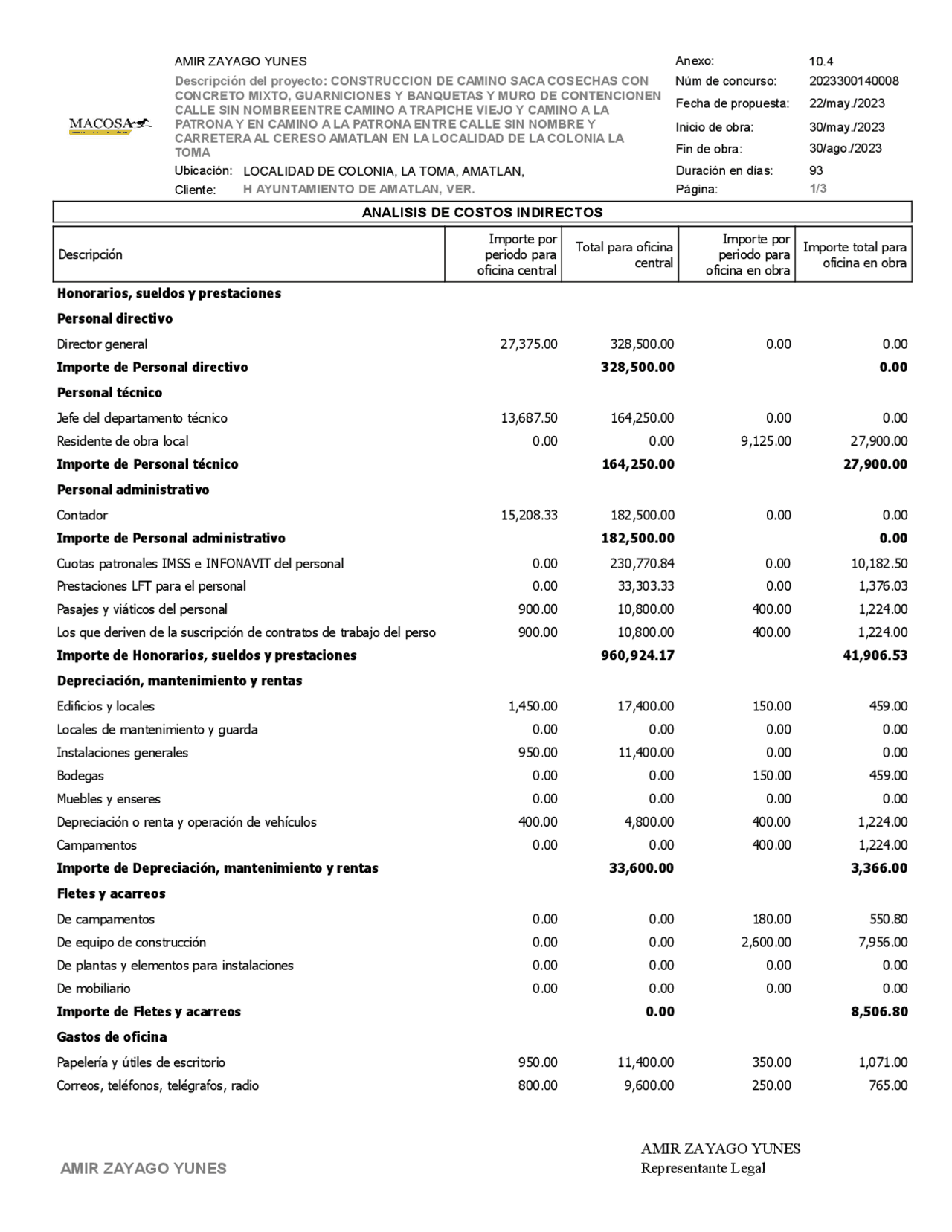 Precios Unitarios Obras Ejercicios De Matemáticas Aplicadas A Las
