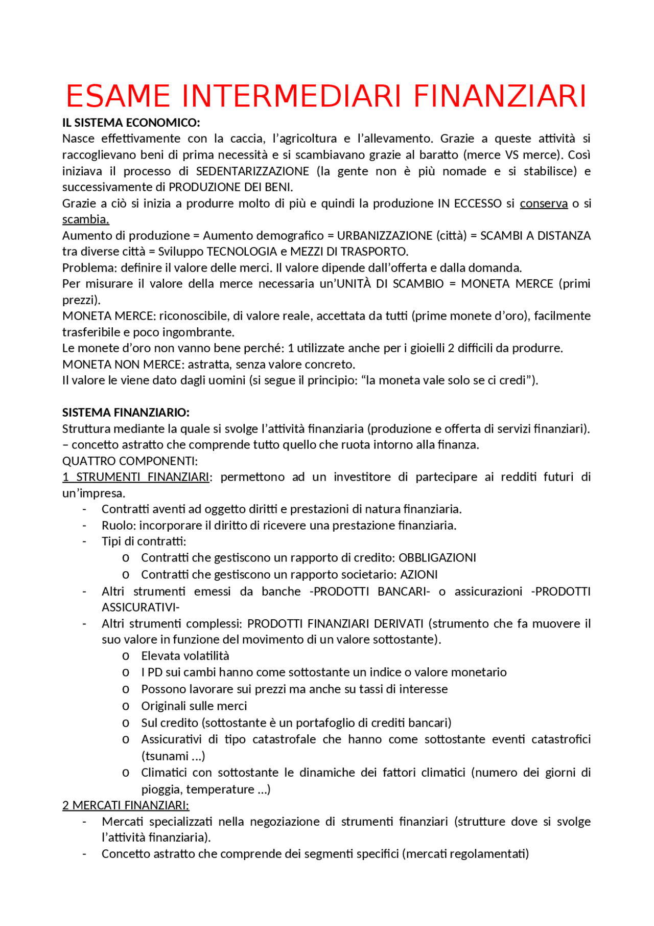 Intermediari finanziari | Schemi e mappe concettuali di Economia degli Intermediari Finanziari ...
