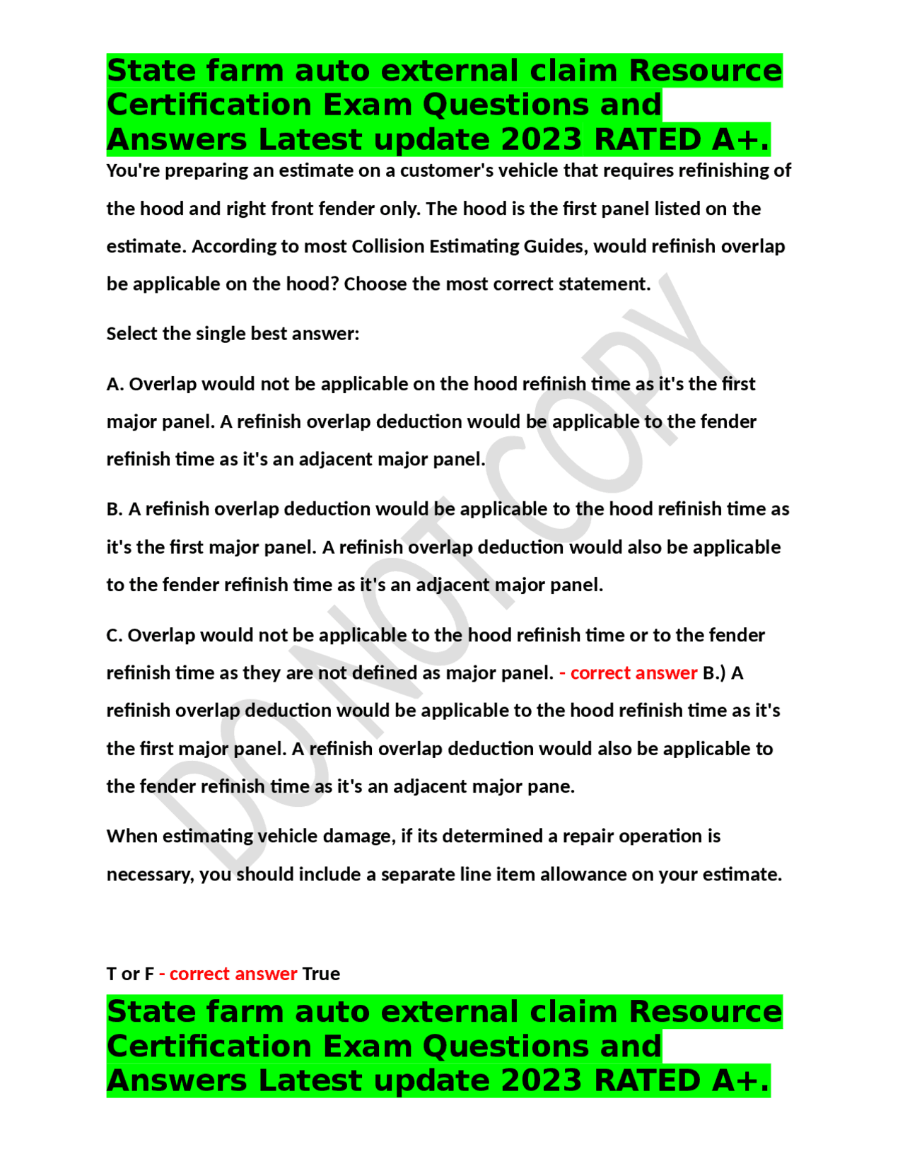 State farm auto external claim Resource Certification Exam Questions ...