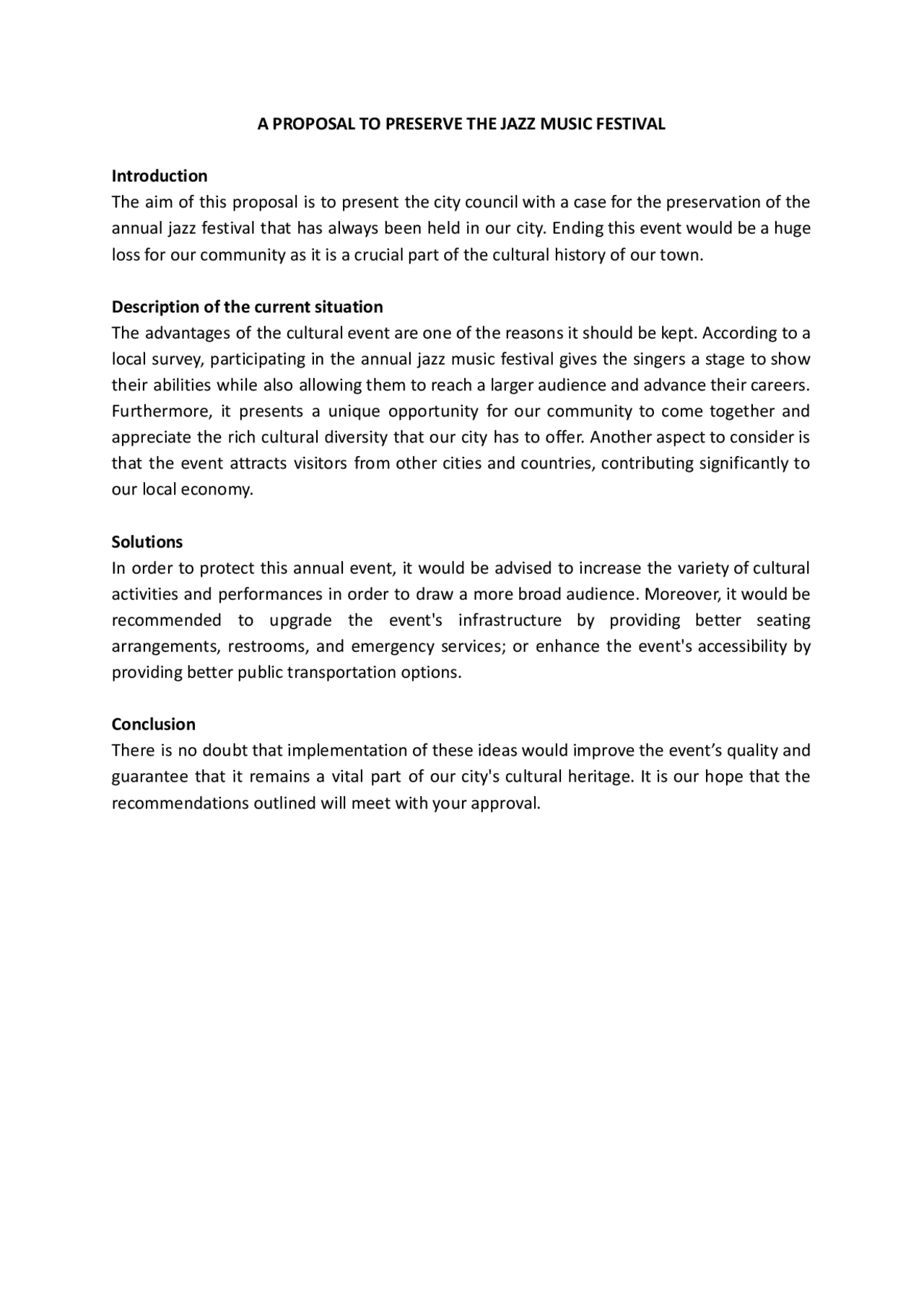 Proposal Writing Example Ejercicios De Inglés Docsity