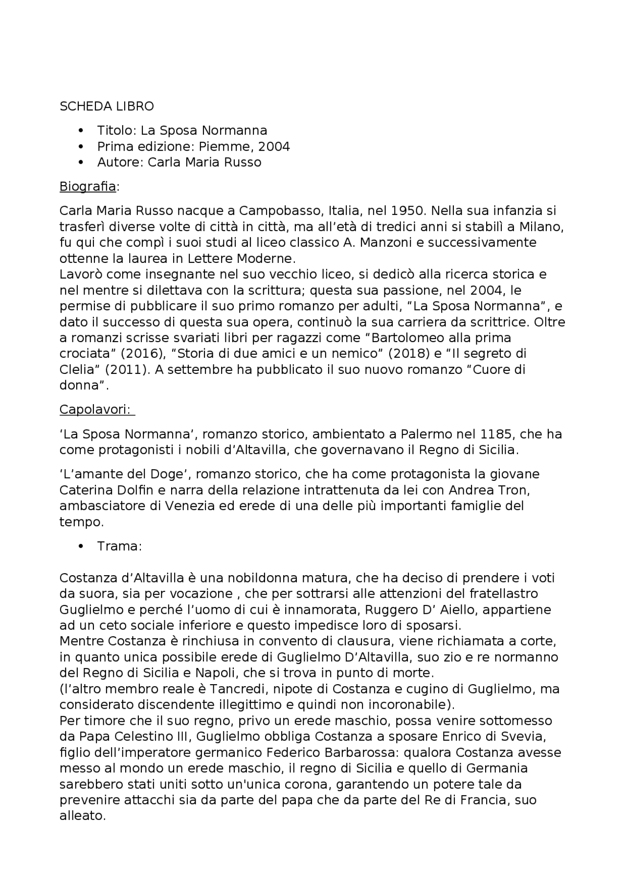 Schede libro complete | Guide, Progetti e Ricerche di Italiano | Docsity